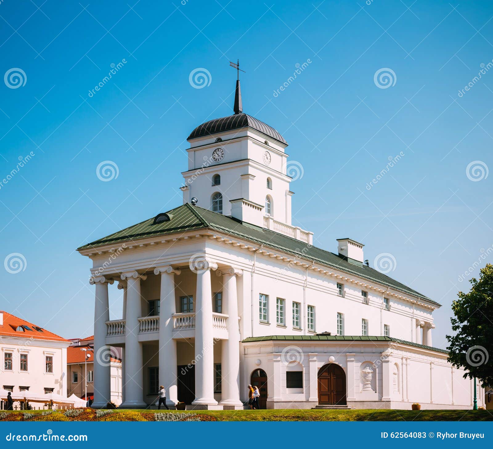 Wit Die Oude Stad Hall in Minsk, Wit-Rusland Bouwen Stock Afbeelding ...
