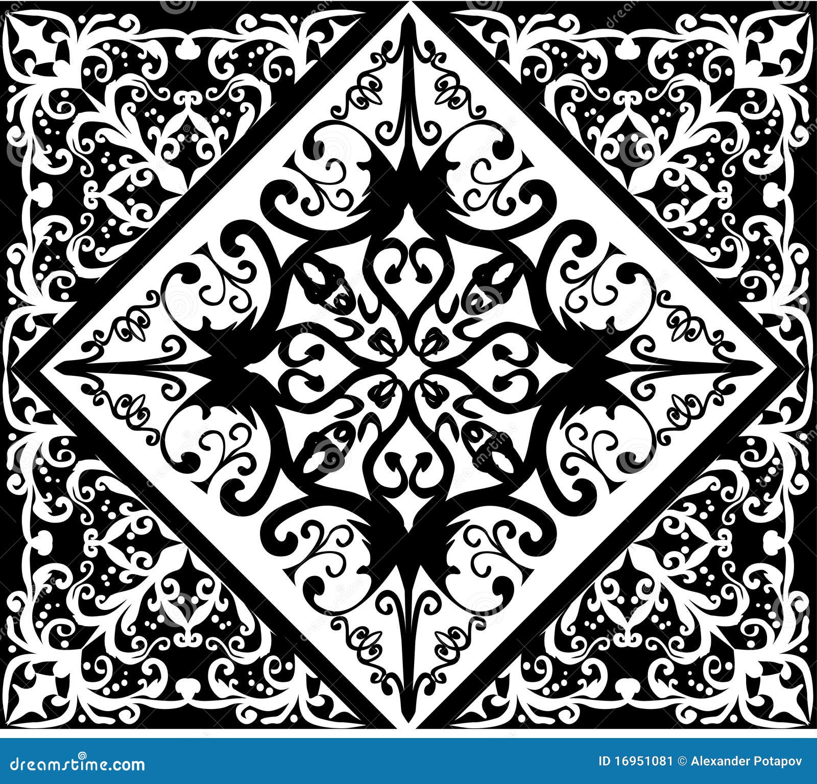 Wit En Zwart Abstract Vierkant Patroon Vector Illustratie ...