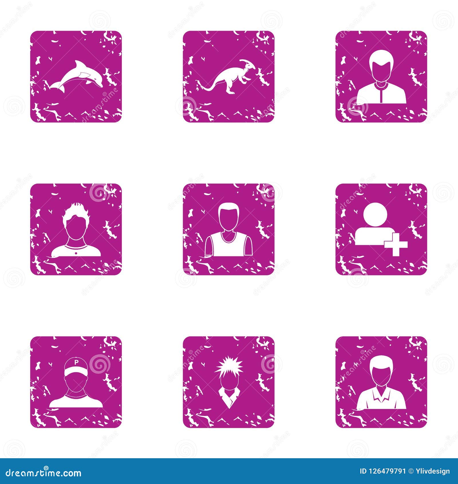 Wit Icons Set, Grunge Style Stock Vector - Illustration of isolated ...