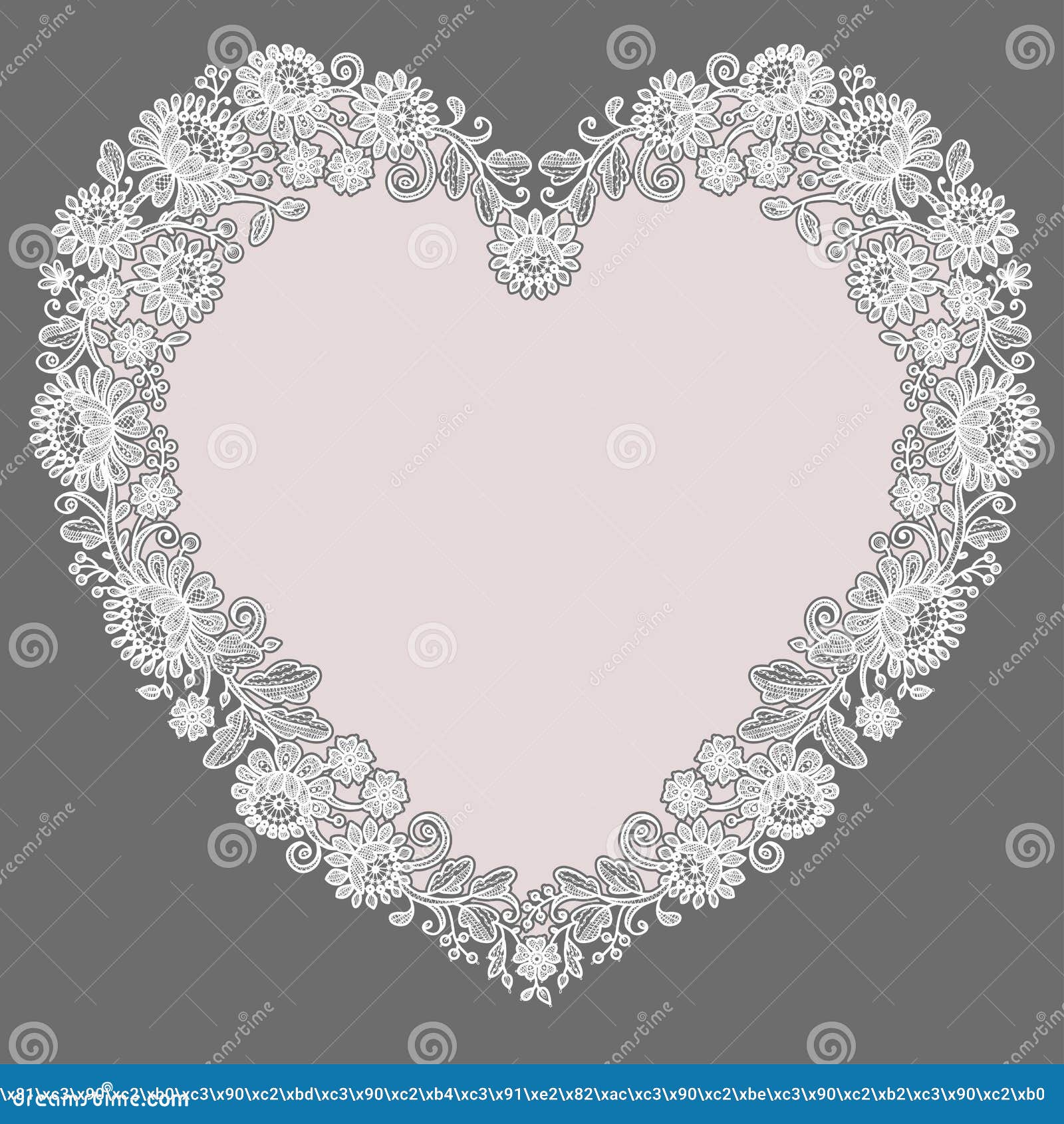 Wit Kant Het Kader Van De Hartvorm Roze Achtergrond Vector Illustratie ...