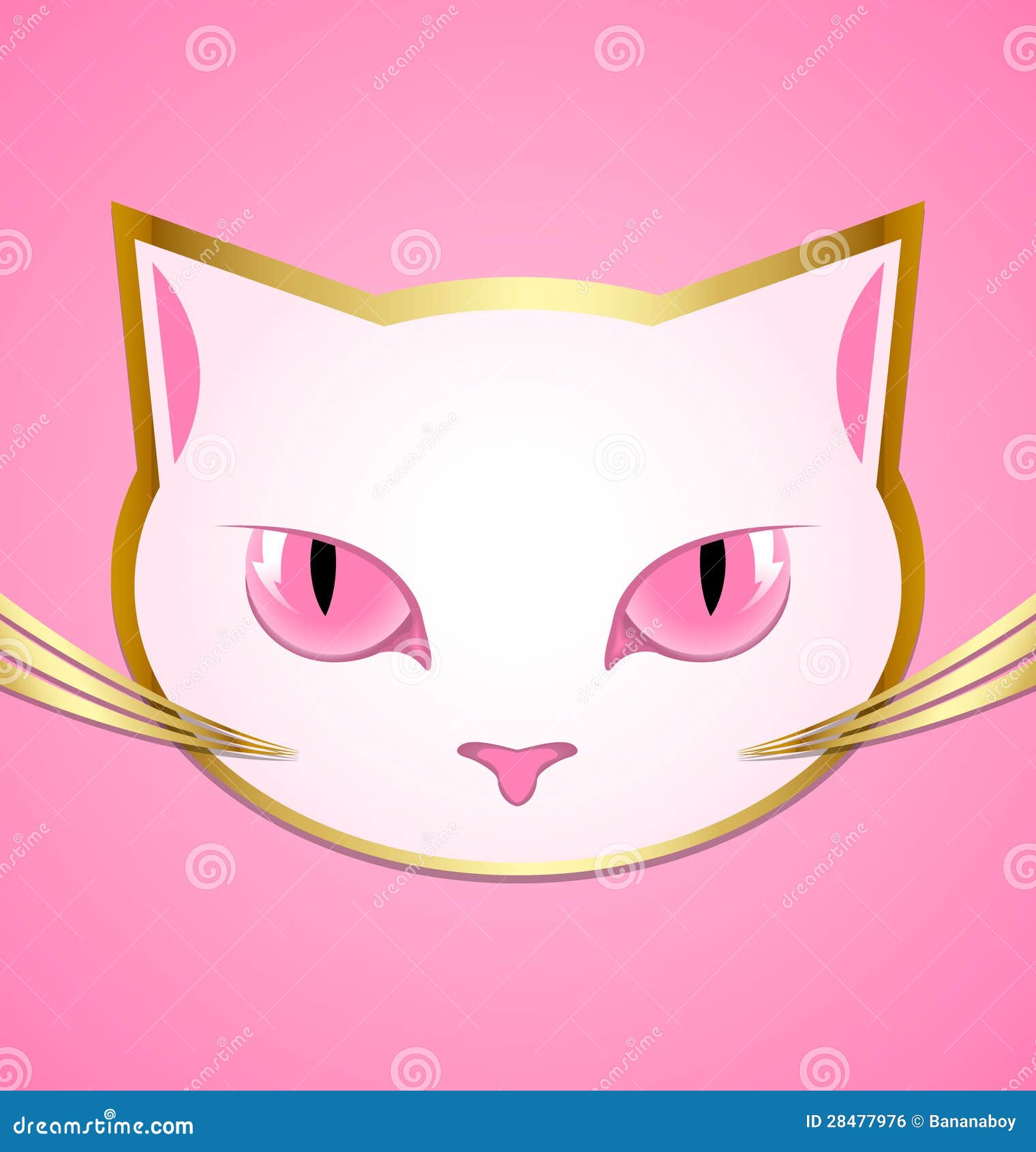 Wit kattenhoofd vector illustratie. Illustration of dier - 28477976