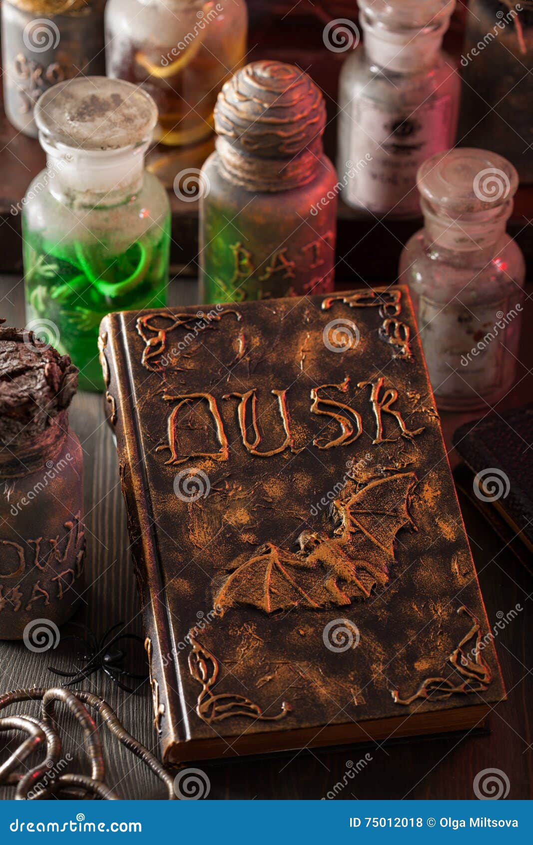 Witch Apothecary Jars Magic Potions Halloween Decoration Stock Photo ...