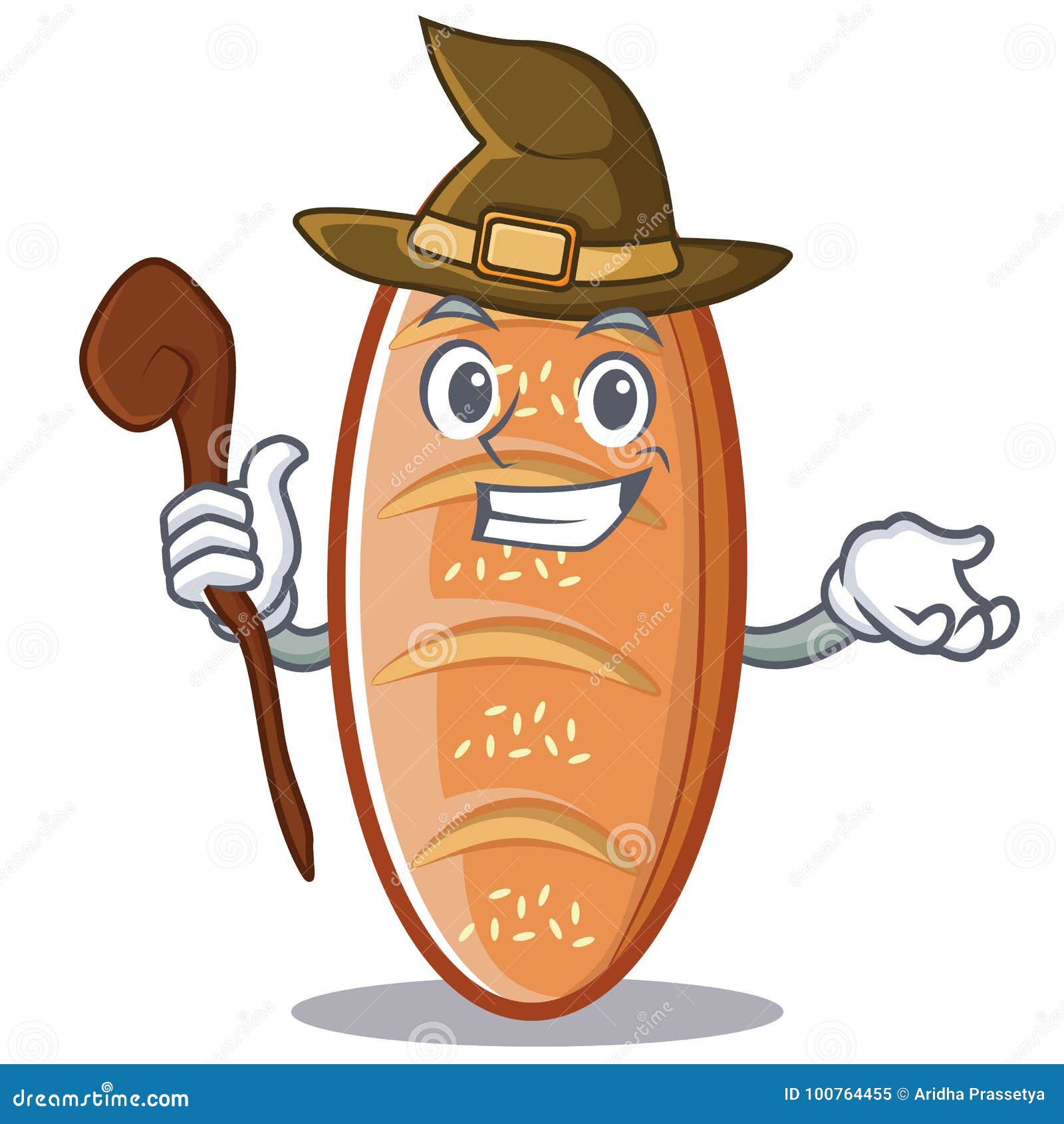 Witch Baked Bread Character Cartoon Stock Vector - Illustration of icon ...