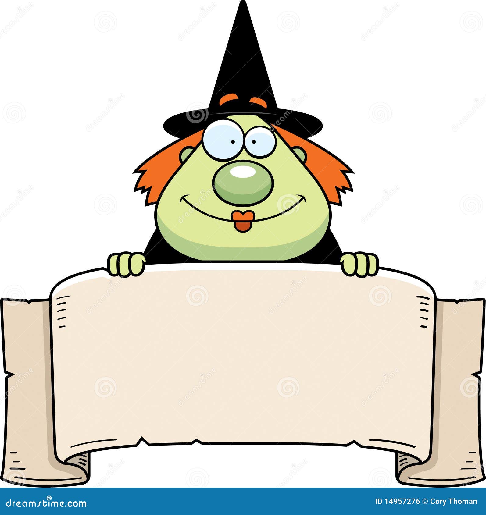 Witch Banner stock vector. Illustration of cartoon, paper - 14957276