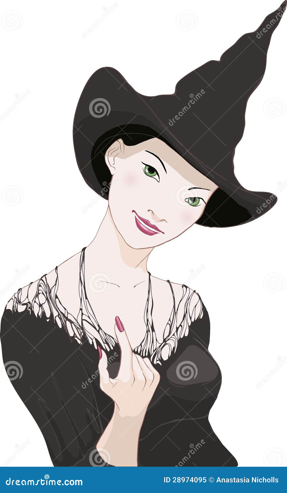 Witch beckoning stock illustration. Illustration of women - 28974095