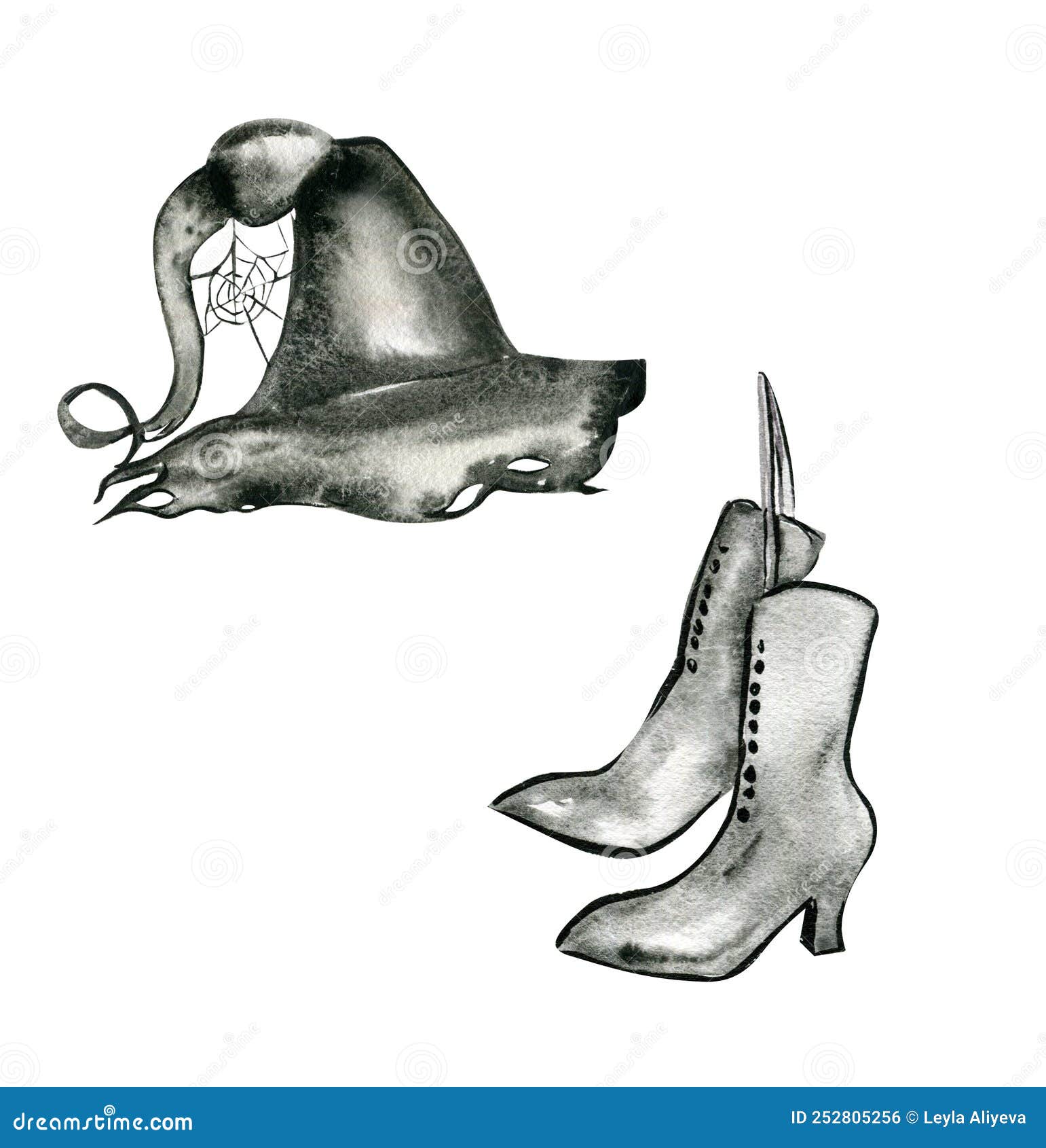 Witch black hat and boots stock photo. Image of hand - 252805256