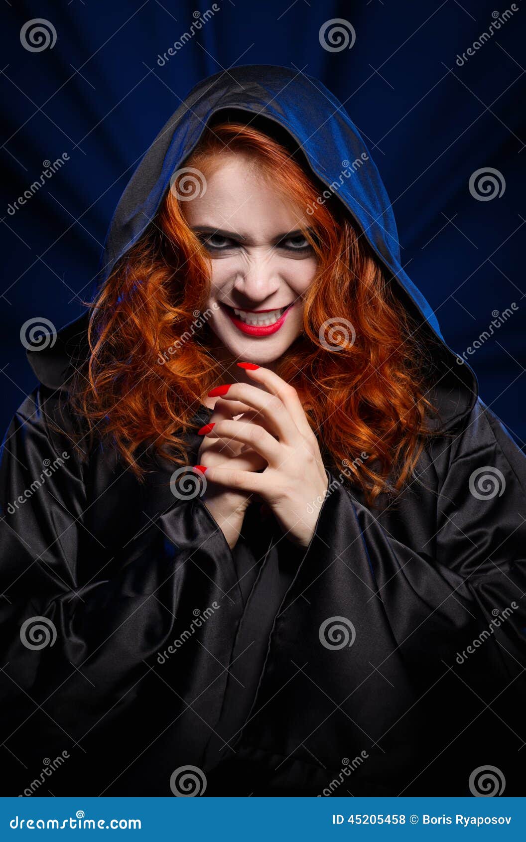 Witch on Blue Rays Background Stock Photo - Image of background, demon ...