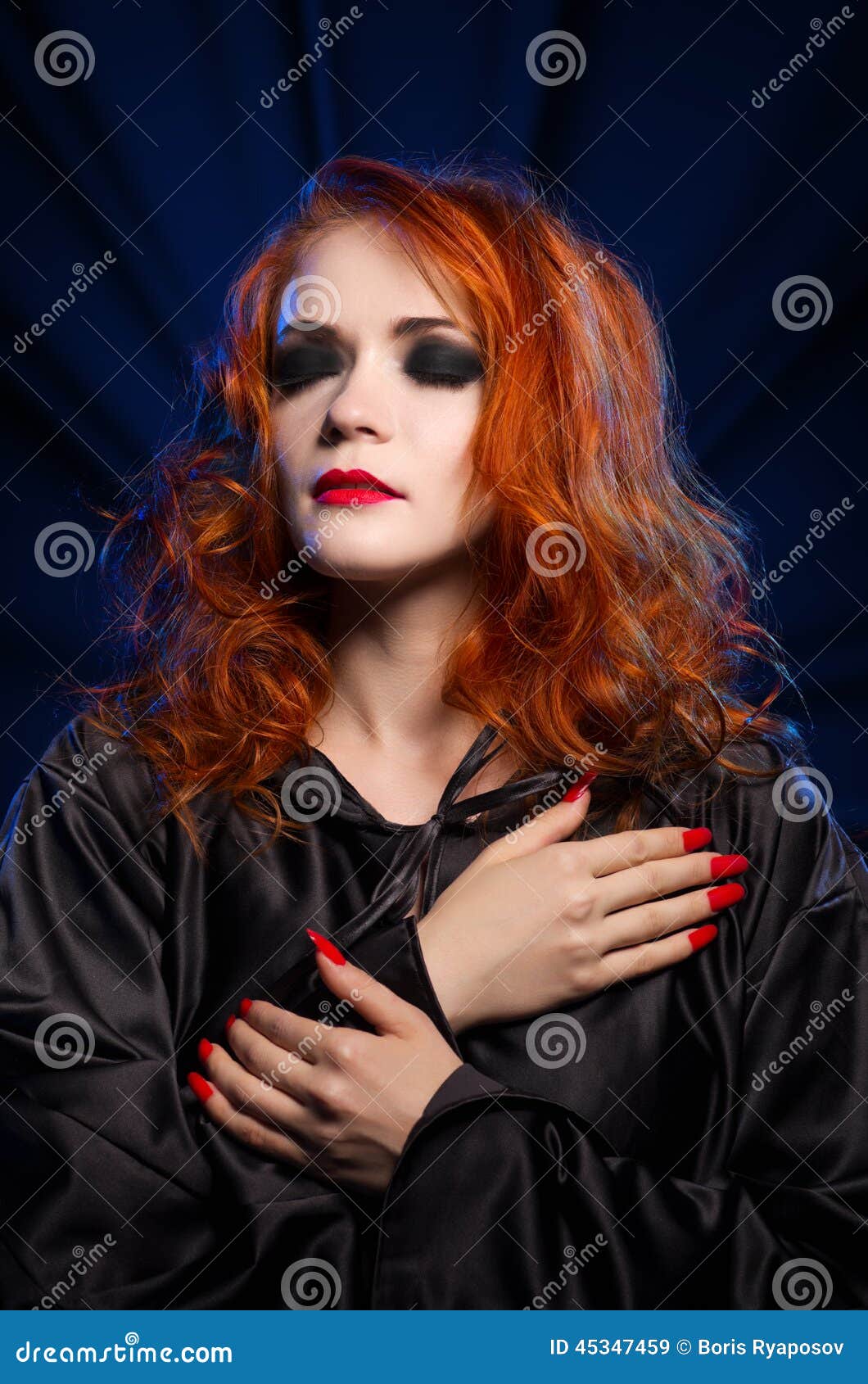 Witch on Blue Rays Background Stock Image - Image of innocence ...