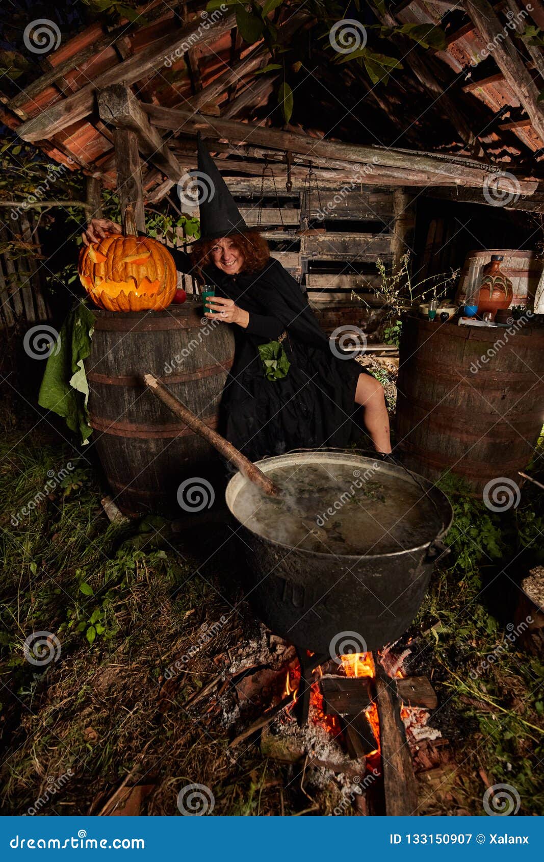 Witch boiling spells stock image. Image of holiday, eerie - 133150907
