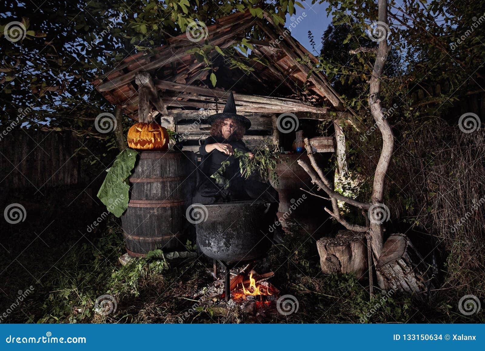Witch boiling spells stock photo. Image of figure, cast - 133150634