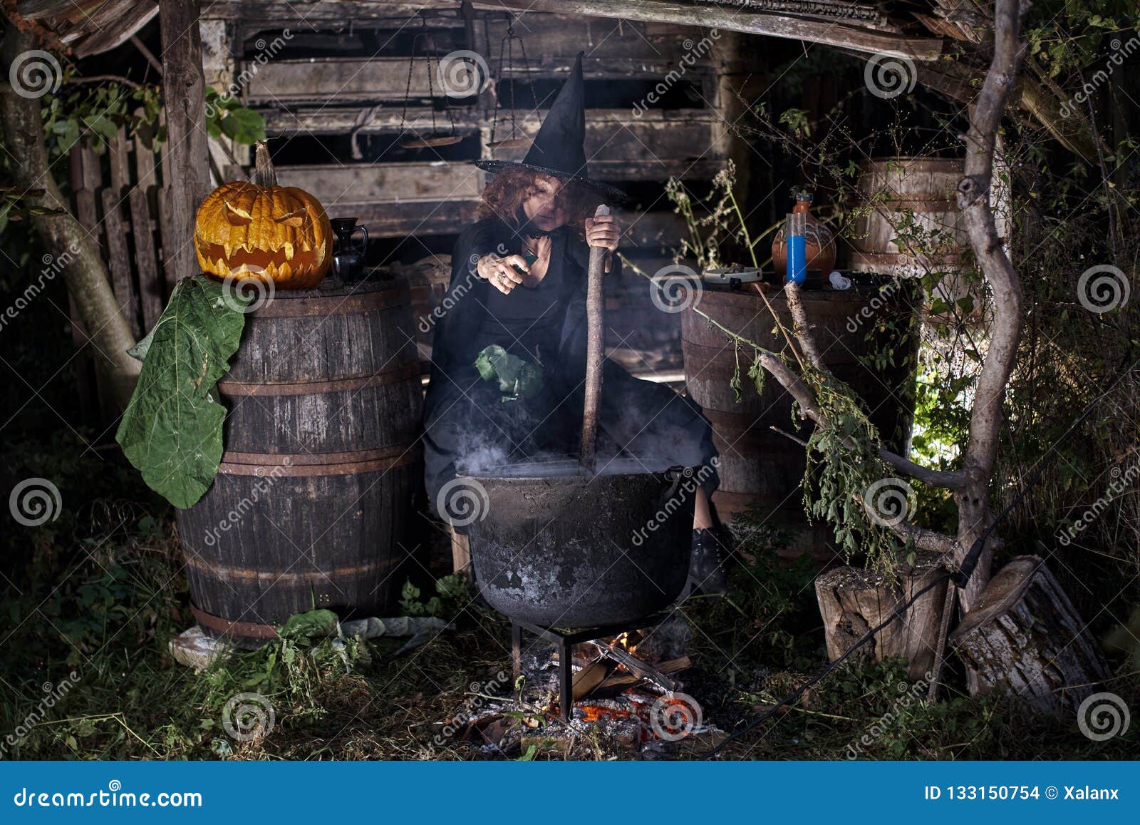 Witch boiling spells stock photo. Image of hidden, background - 133150754