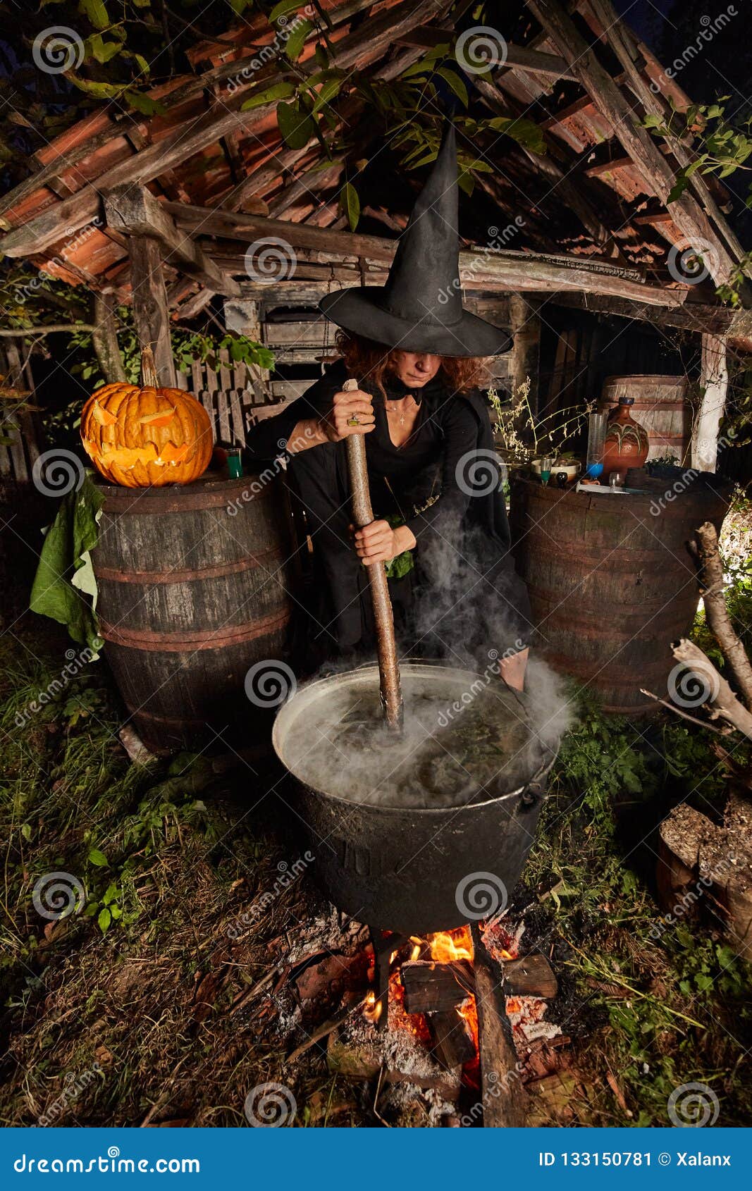 Witch boiling spells stock image. Image of creepy, magic - 133150781