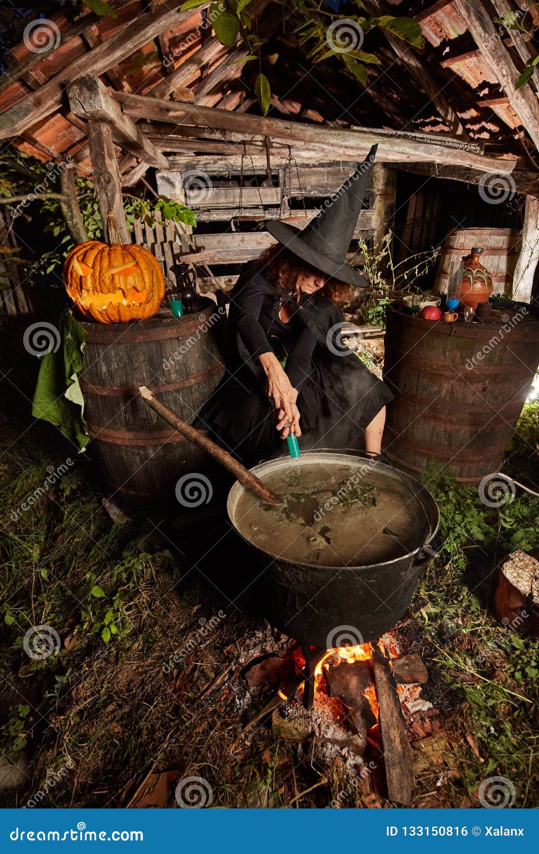 Witch boiling spells stock photo. Image of danger, figure - 133150816