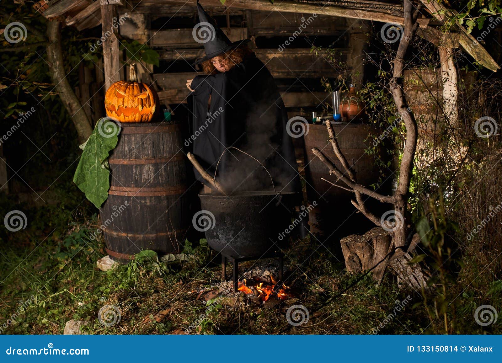 Witch boiling spells stock photo. Image of hidden, iron - 133150814