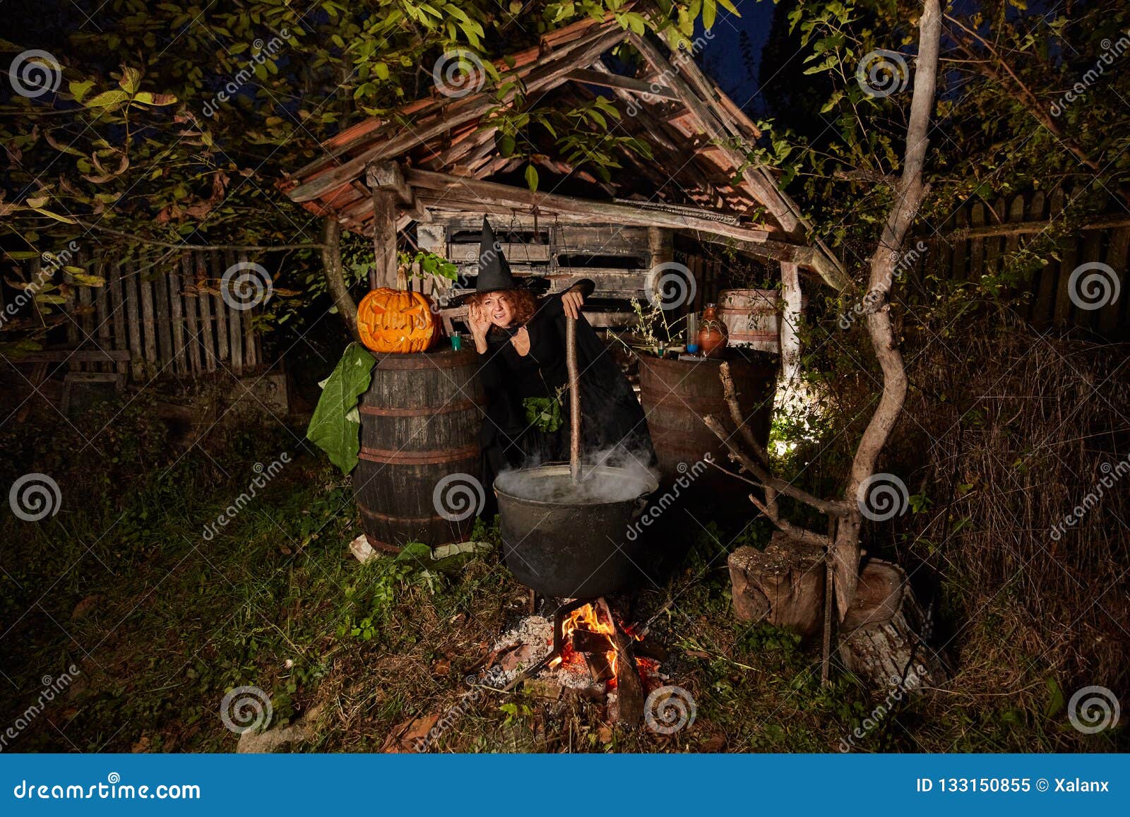 Witch boiling spells stock image. Image of people, hidden - 133150855