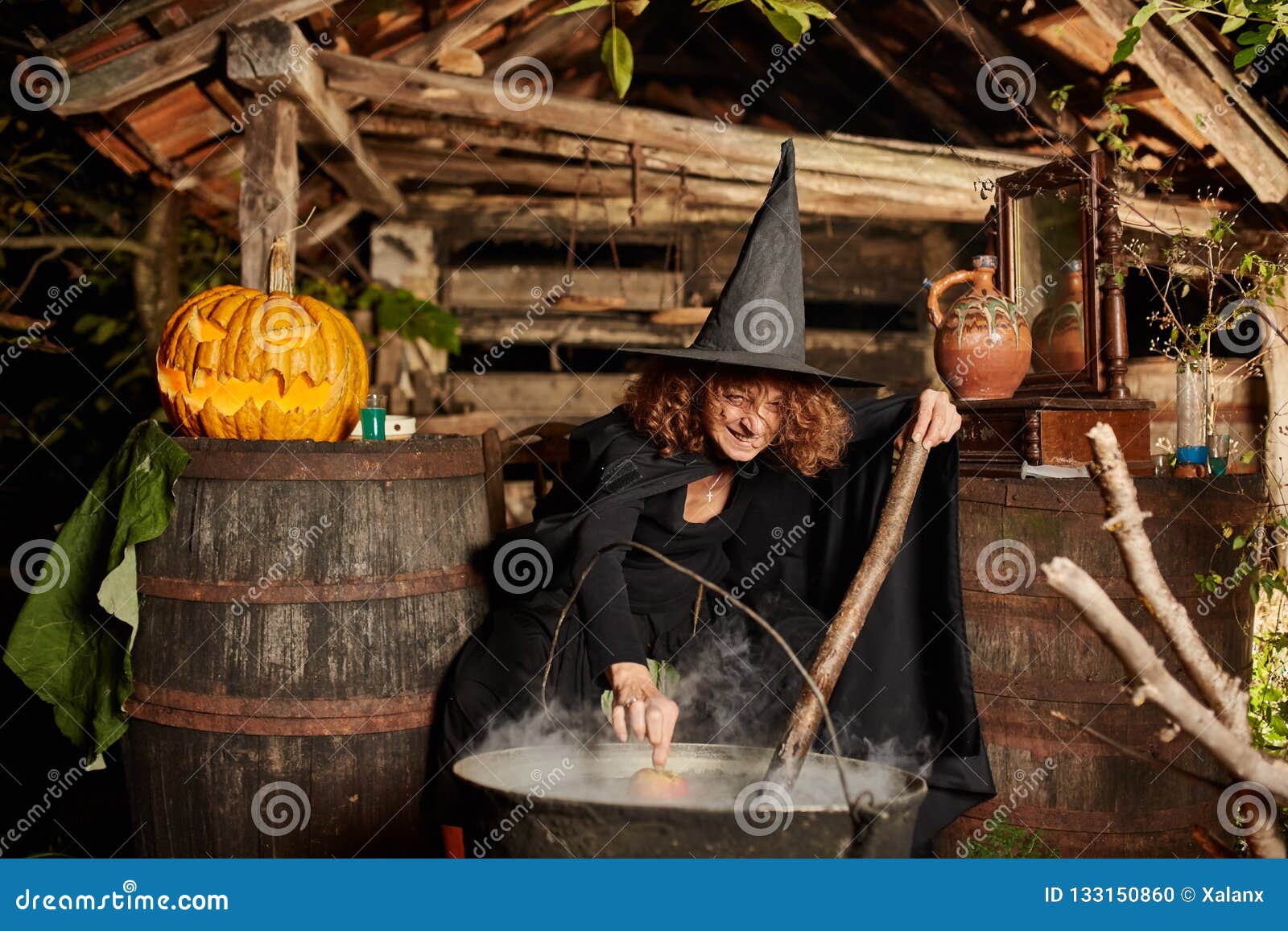 Witch boiling spells stock photo. Image of hidden, cast - 133150860