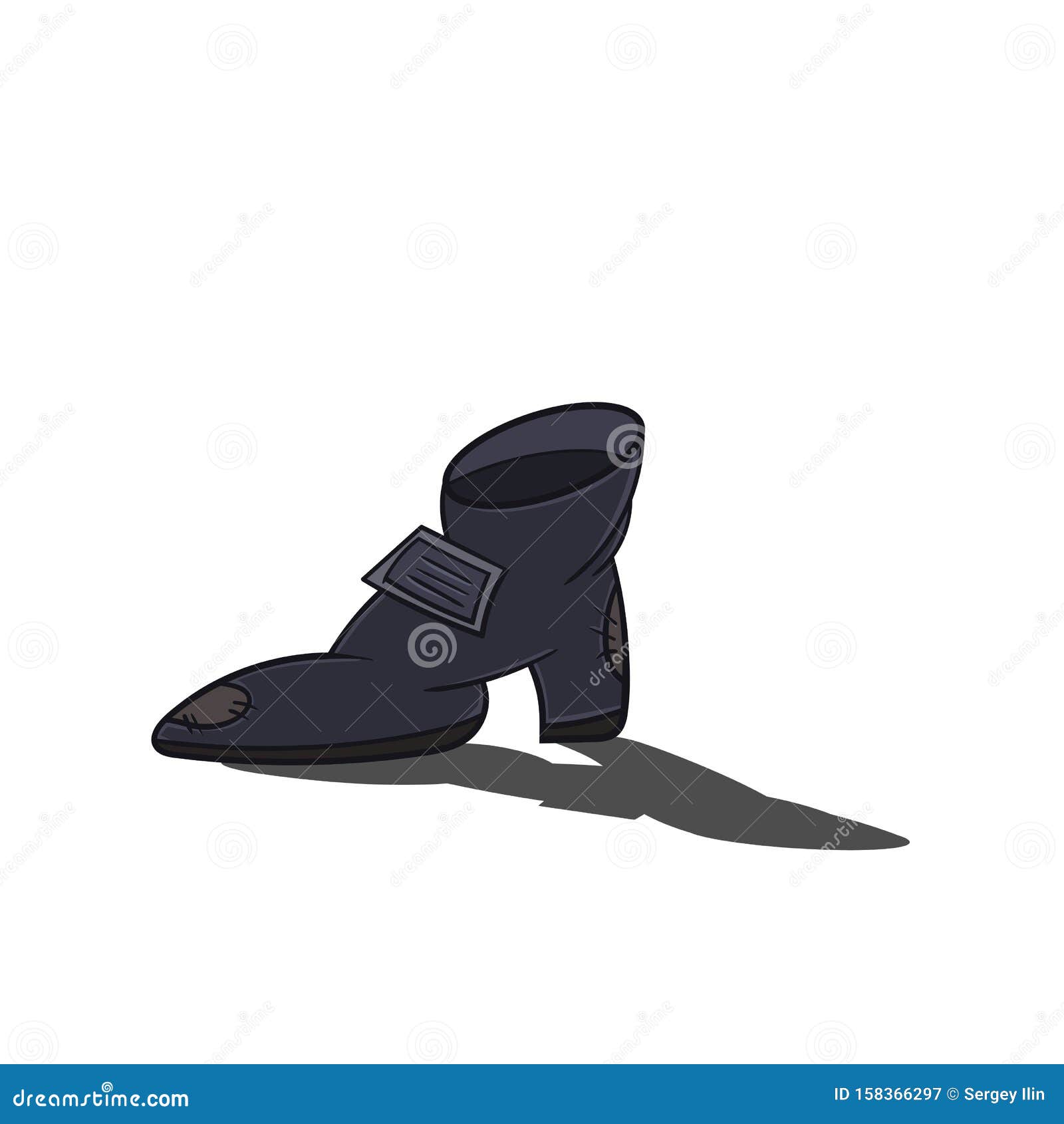 Witch Boot on a White Background with Shadow. Illustration for ...