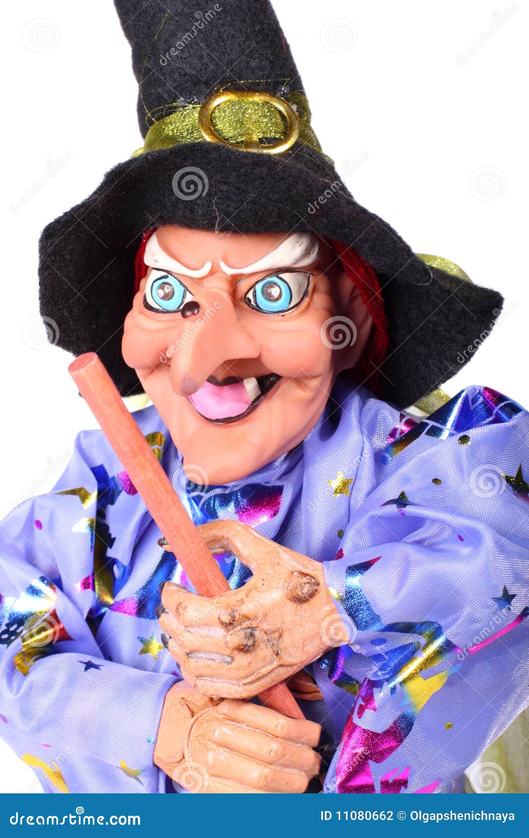 Witch with broom stock photo. Image of closeup, hooked - 11080662