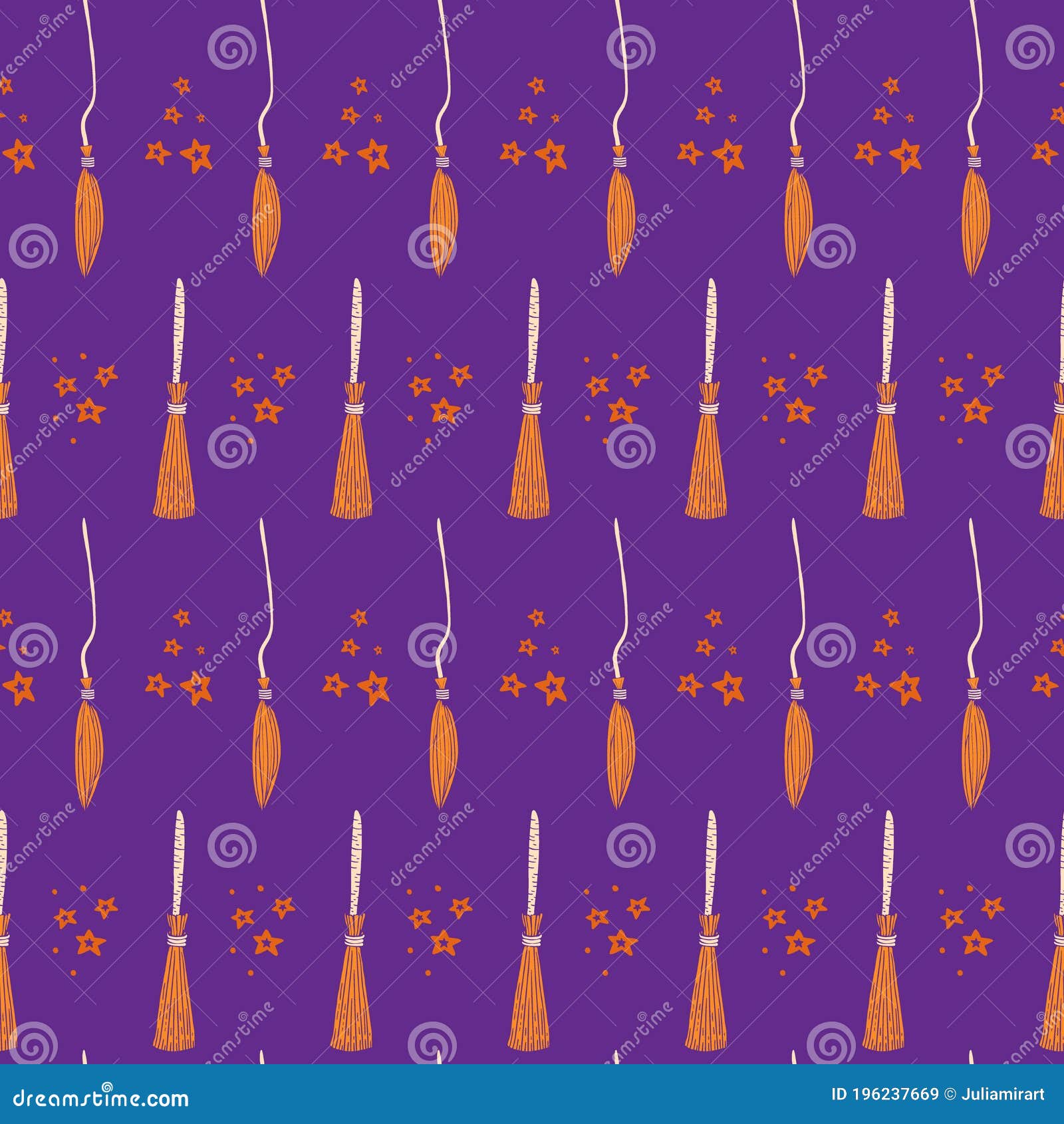 Halloween Witch Broom Pattern Easy-10 Stock Vector - Illustration of ...