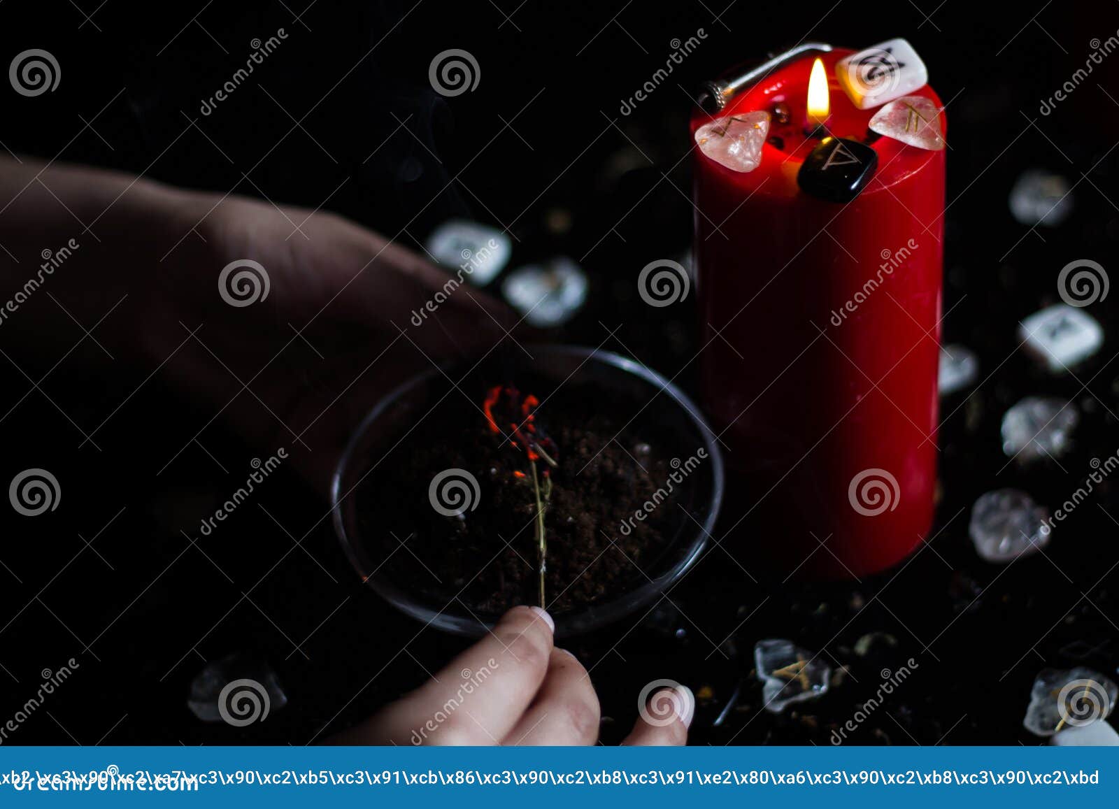 Witch burning magic herbs stock photo. Image of sorceress - 77611966
