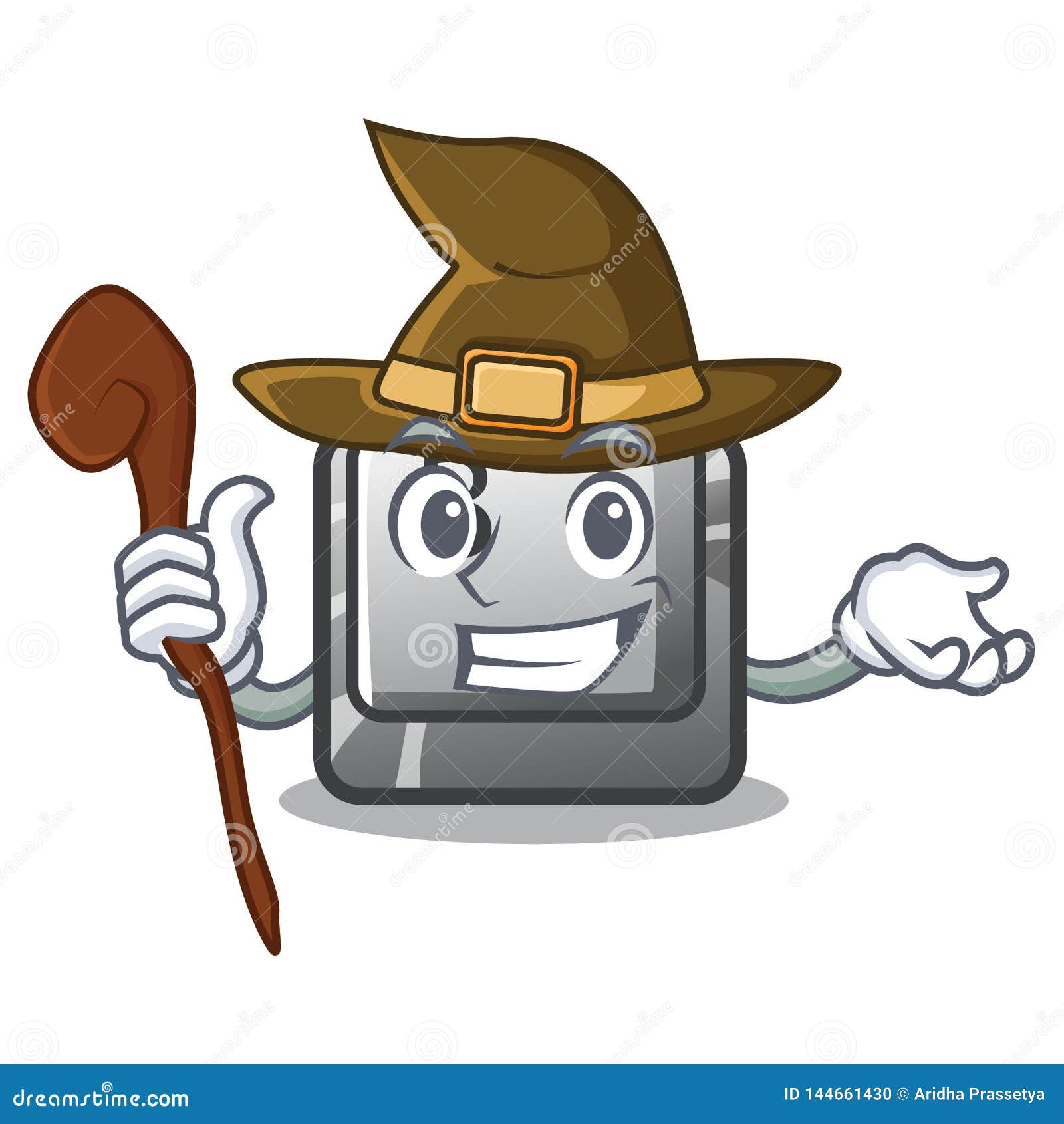 Witch Button B on a Mascot Keyboard Stock Vector - Illustration of ...