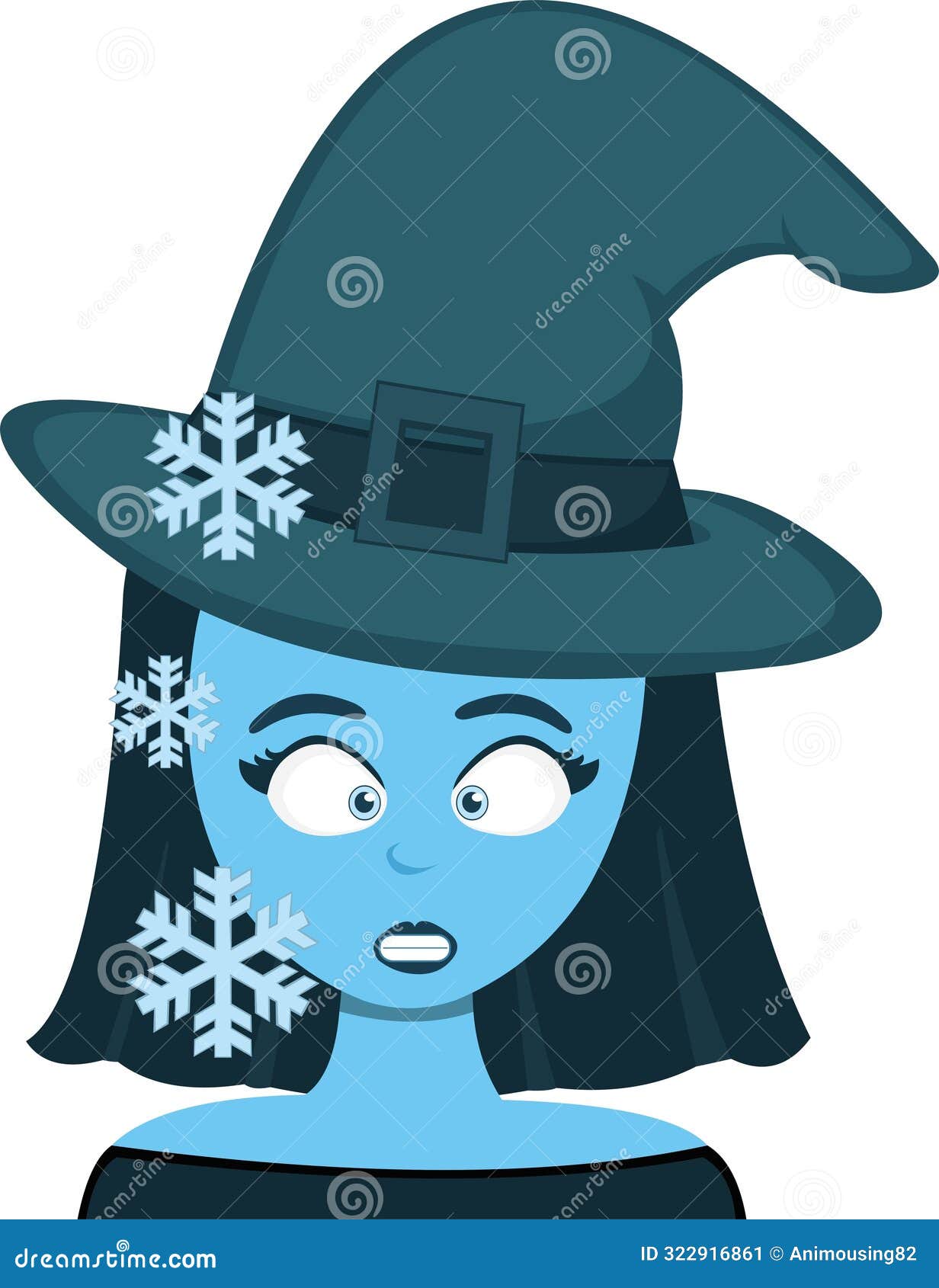 Witch cartoon frozen frost stock vector. Illustration of woman - 322916861