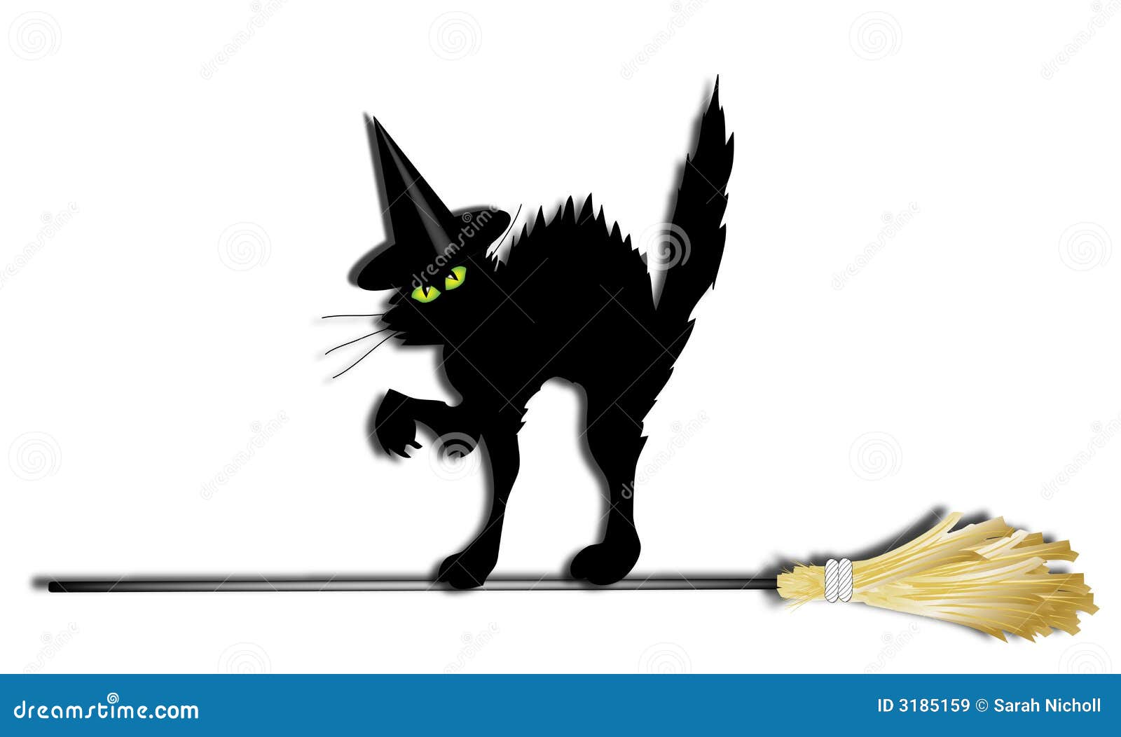 Witch Cat stock illustration. Illustration of bewitched - 3185159