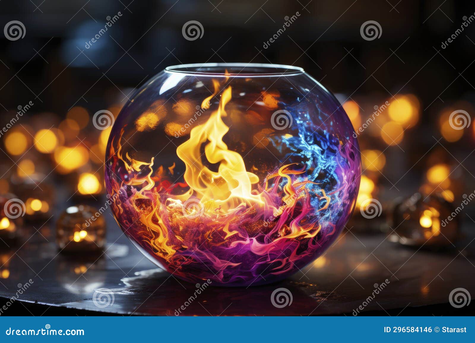 Witch Cauldron with Boiling Luminous Potion and Various Magic Ritual ...