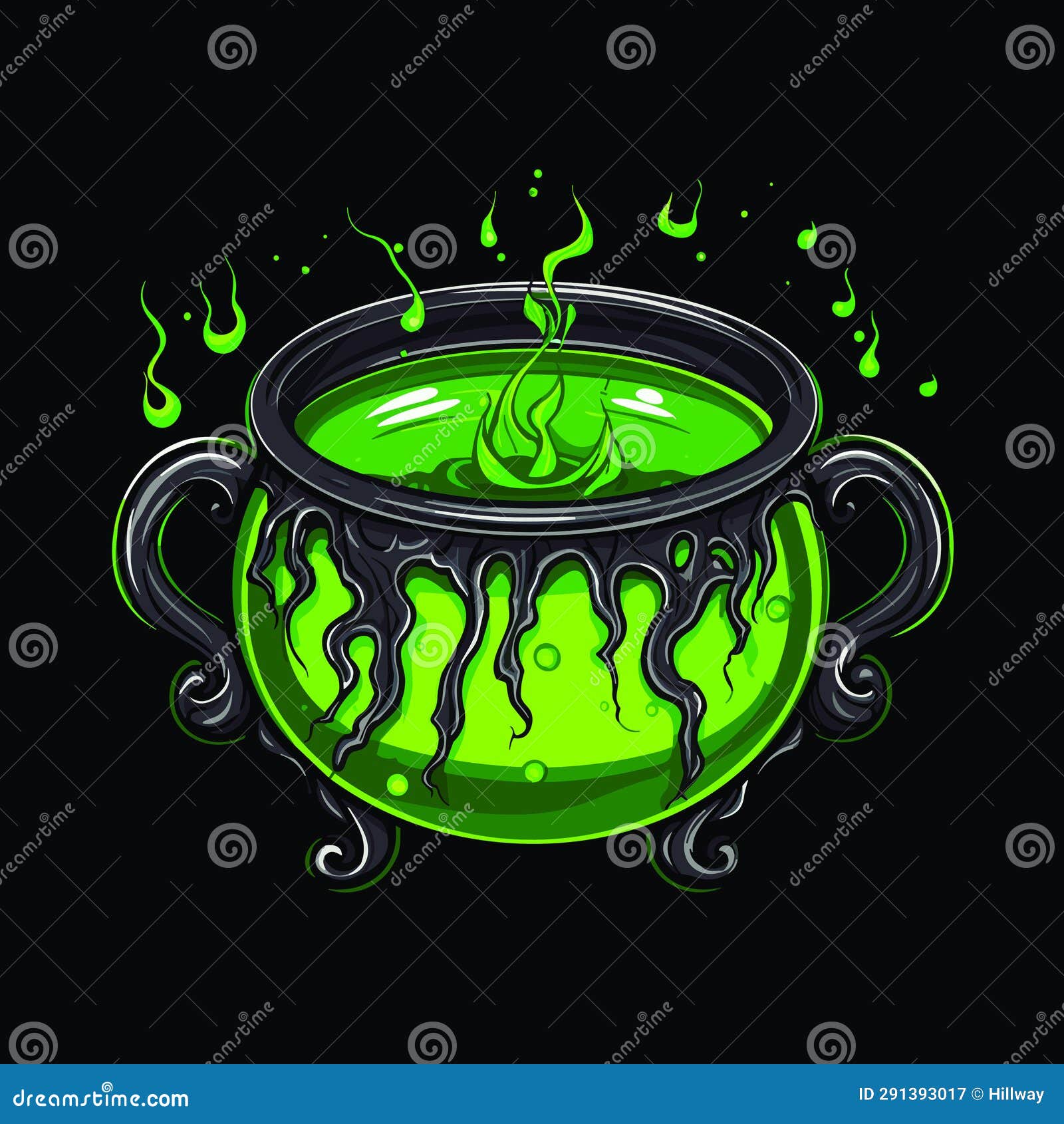 Witch Cauldron with Bubbling Liquid Magic Potion. Symbol of Witchcraft ...