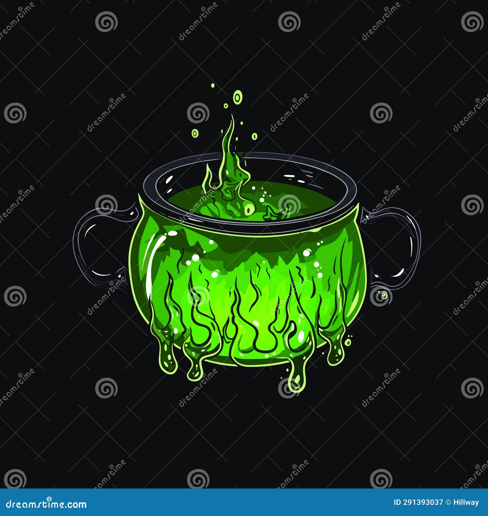 Witch Cauldron with Bubbling Liquid Magic Potion. Symbol of Witchcraft ...