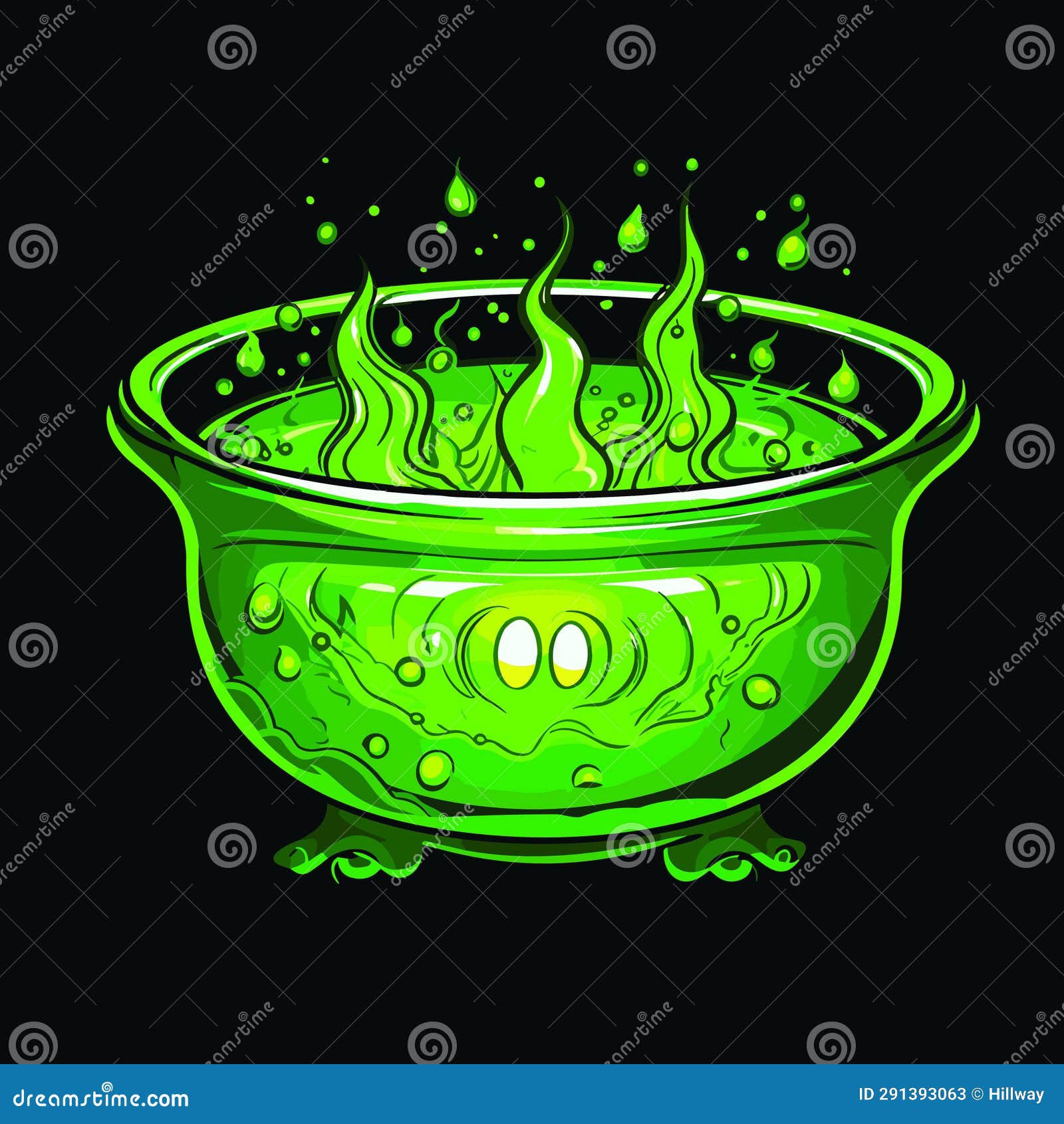 Witch Cauldron with Bubbling Liquid Magic Potion. Symbol of Witchcraft ...