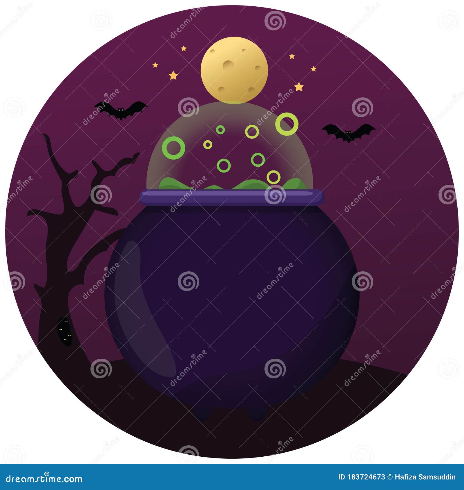 Witch Cauldron. Vector Illustration Decorative Background Design Stock ...