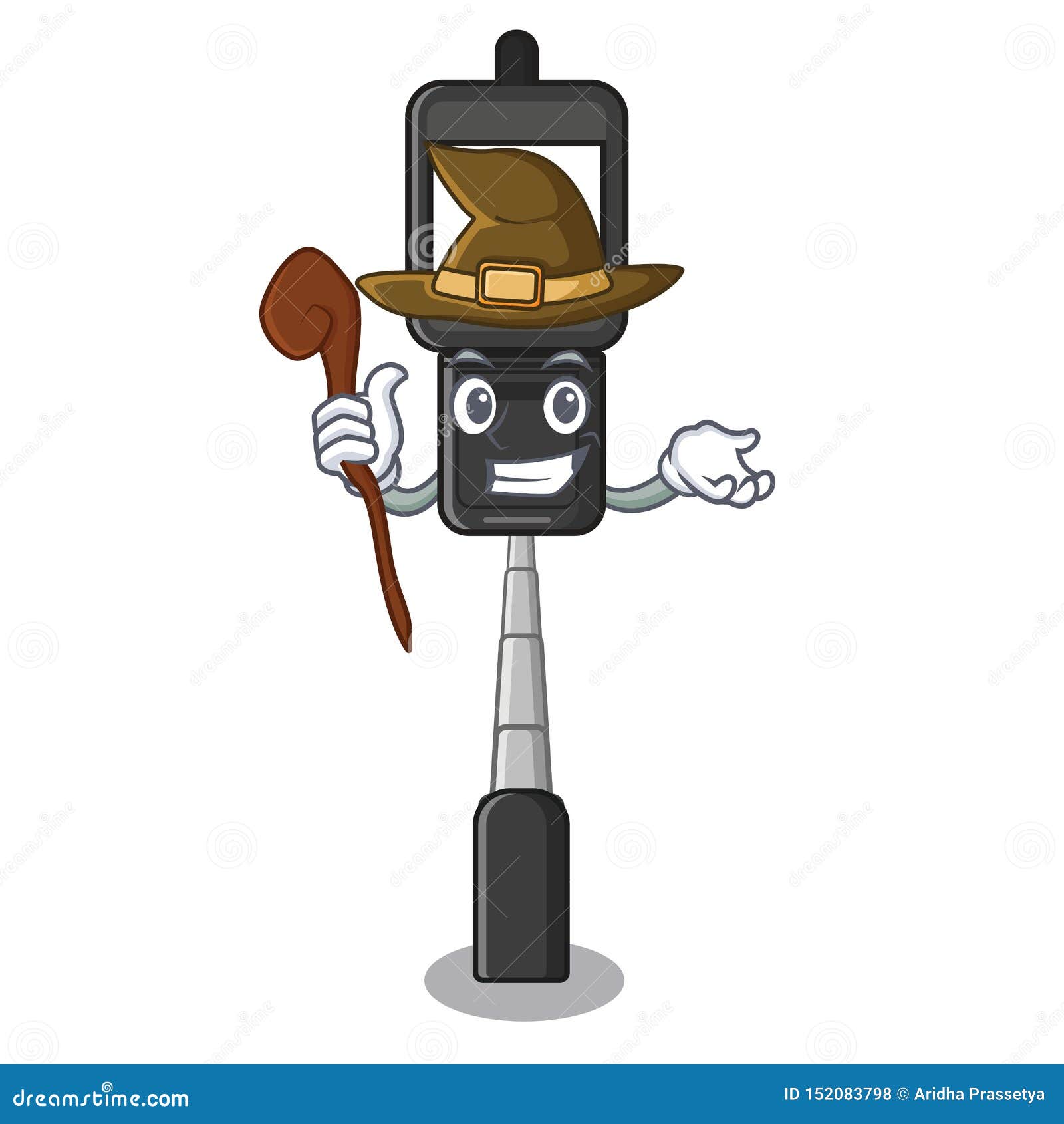 Witch Cell Phone Holder on a Character Stock Vector - Illustration of ...