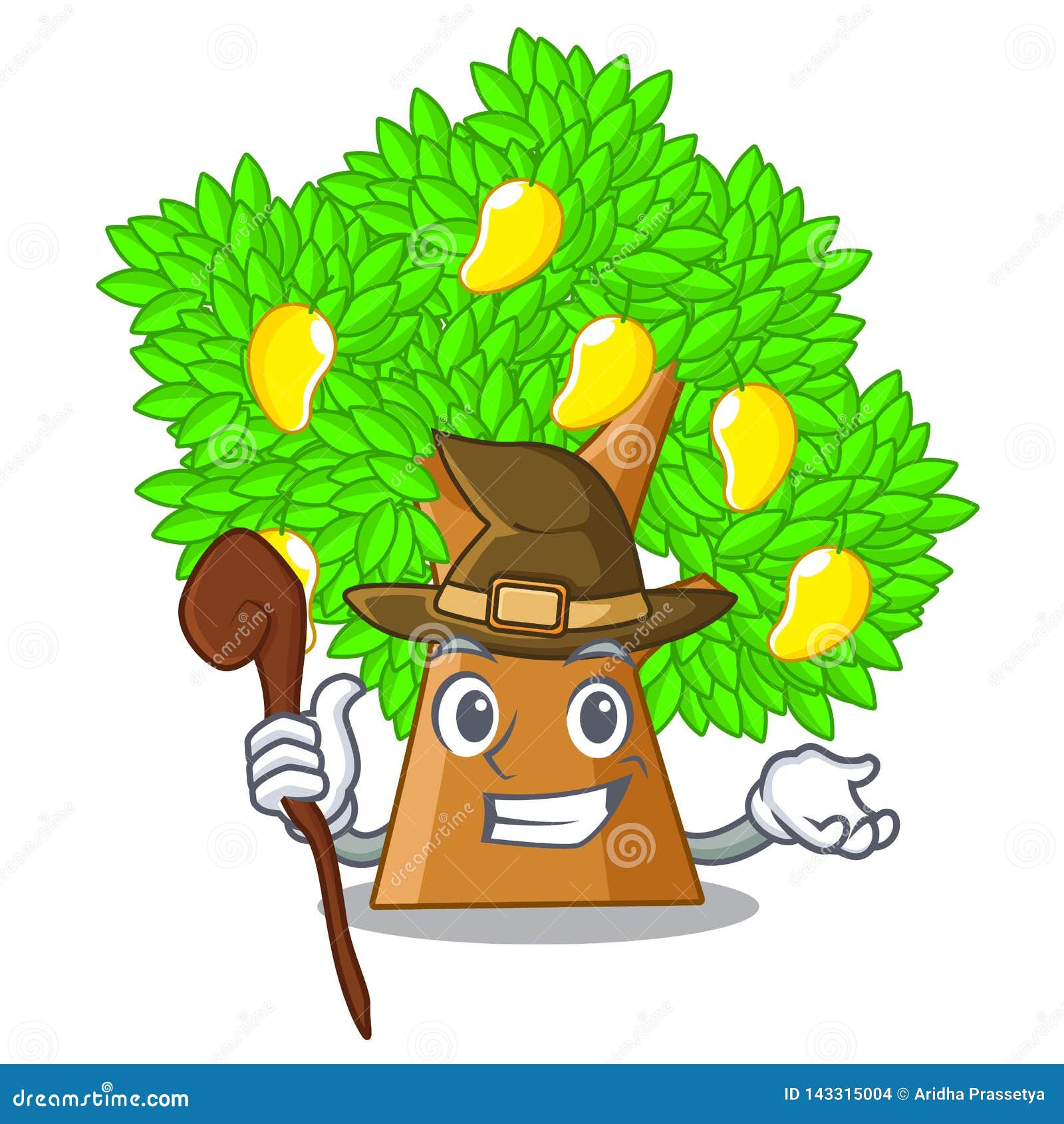 Witch Character Mango Tree beside the House Stock Vector - Illustration ...