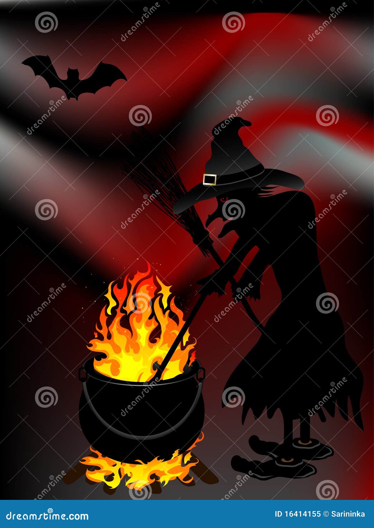 Witch cooking stock vector. Illustration of ghastly, graphic - 16414155
