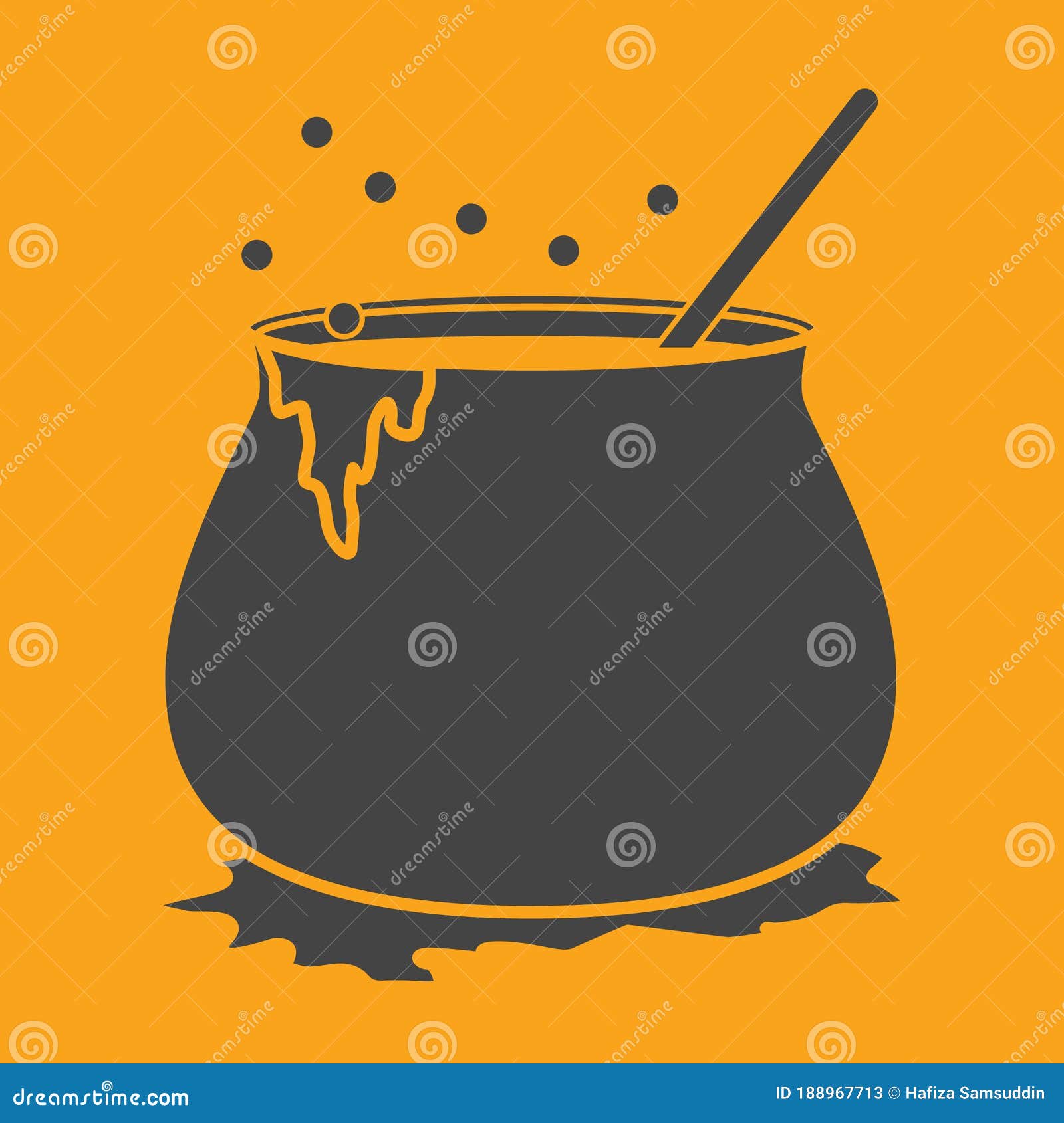 Witch Cooking Pot. Vector Illustration Decorative Design Stock Vector ...