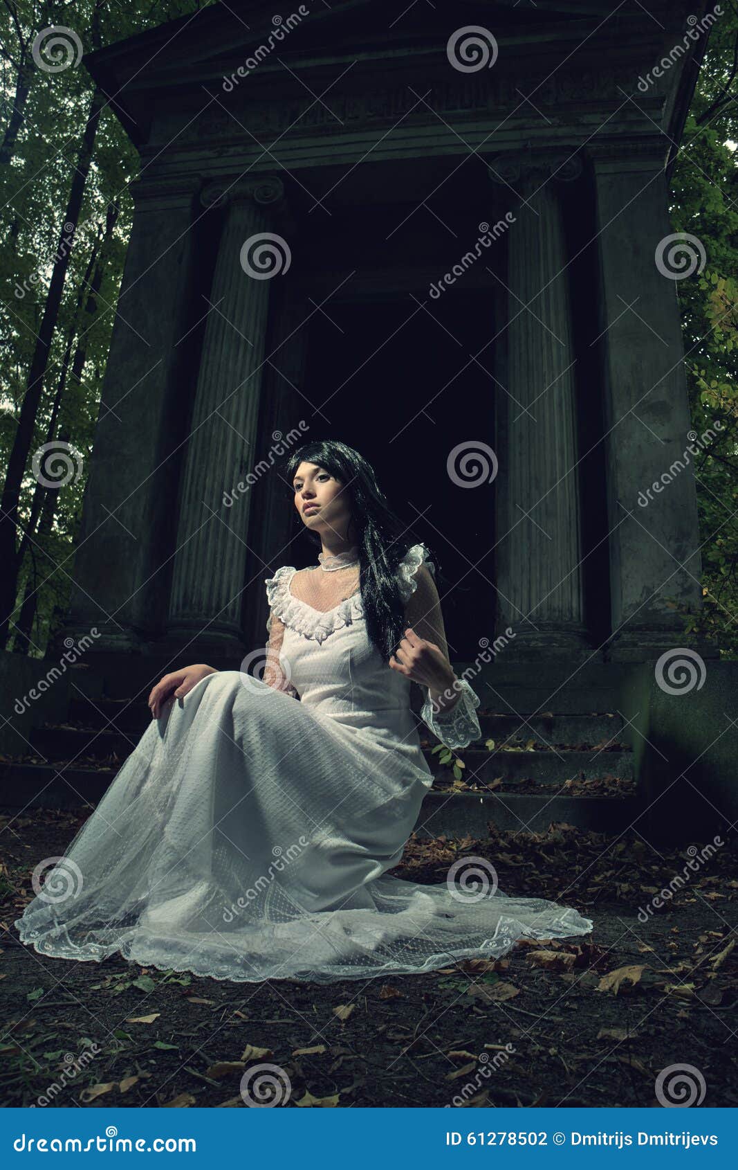 Witch from a Crypt in the Cemetery Stock Photo - Image of night, horror ...