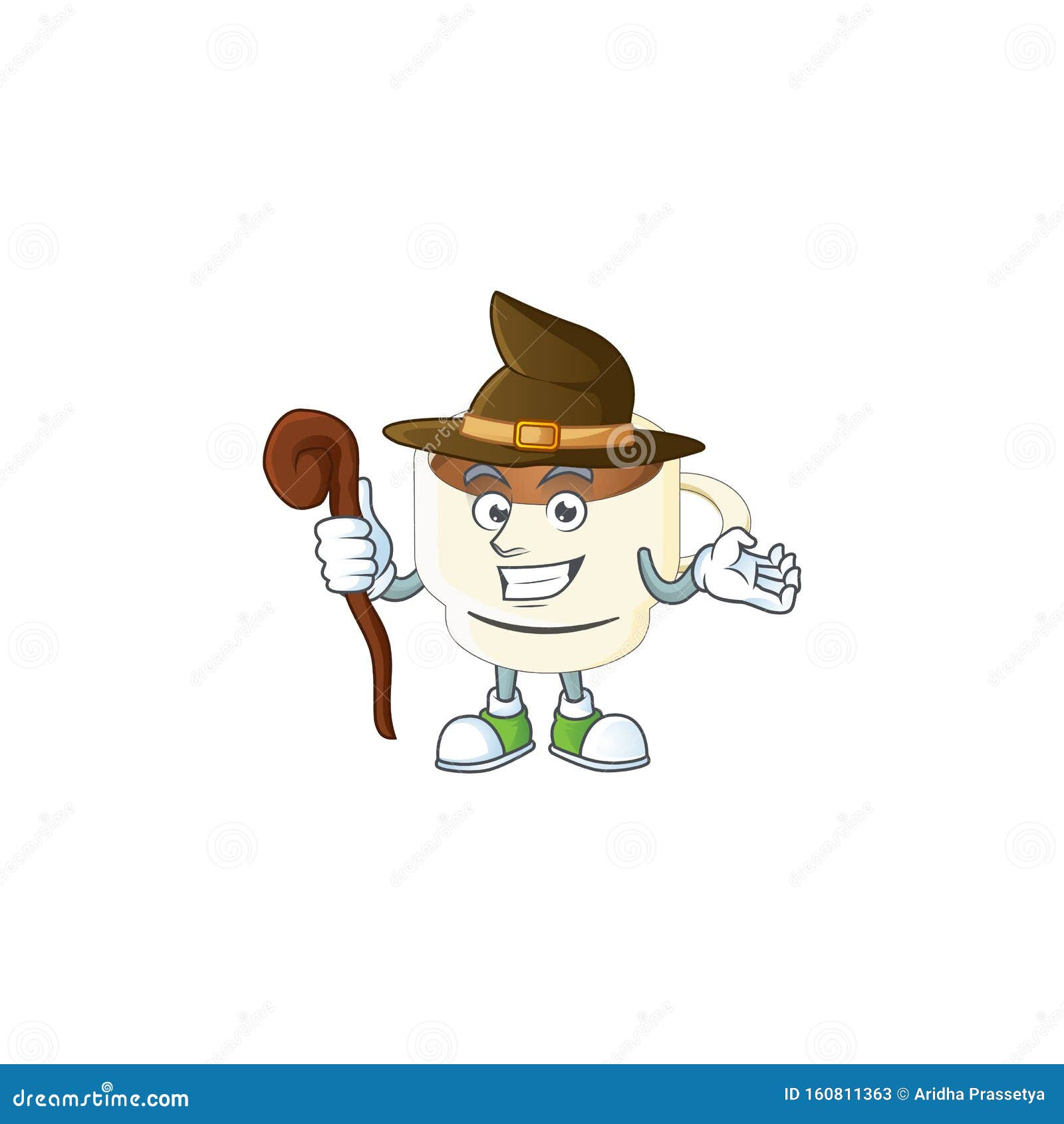 Witch Cup Coffee the Character with Mascot Stock Vector - Illustration ...