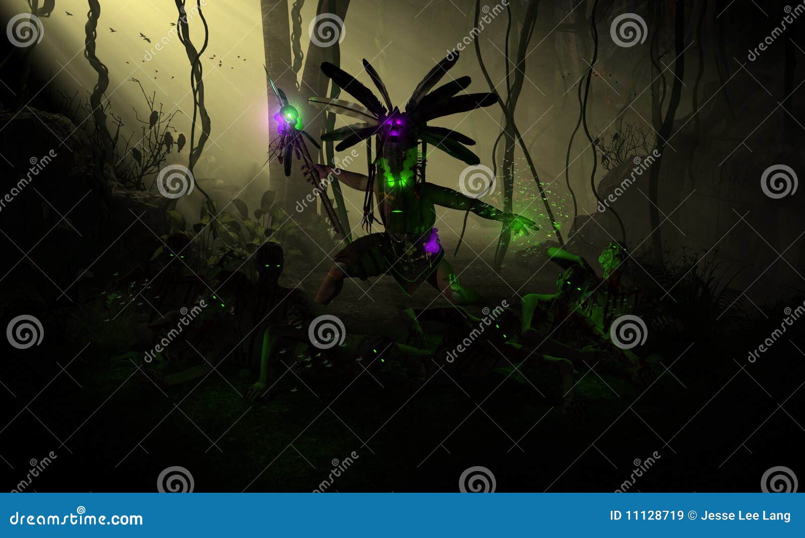 Witch Doctor Dancing And Yelling, Prehistoric Elder Cartoon Vector ...