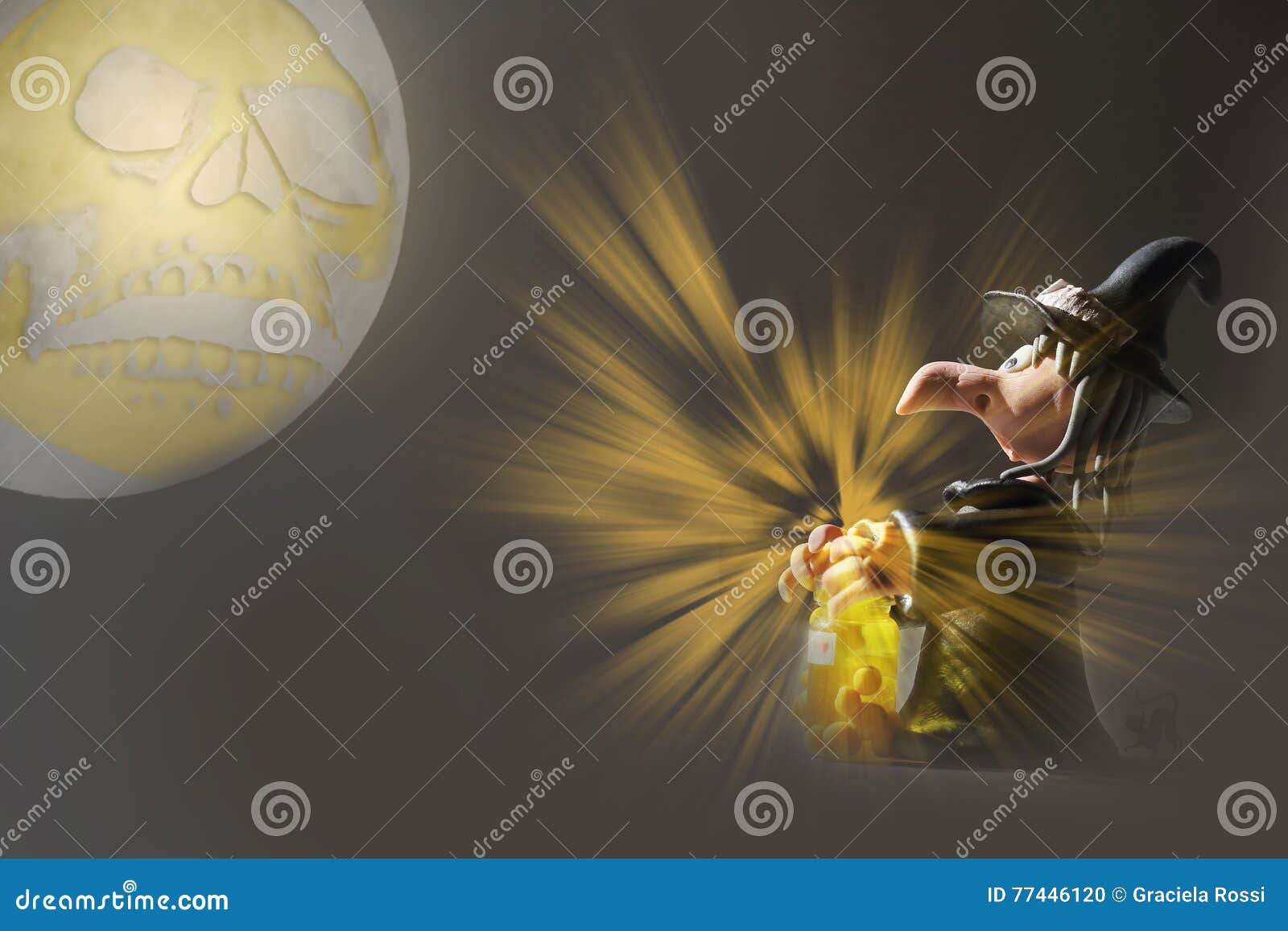 Witch Doing Magic on Halloween Stock Photo - Image of beauty, holding ...