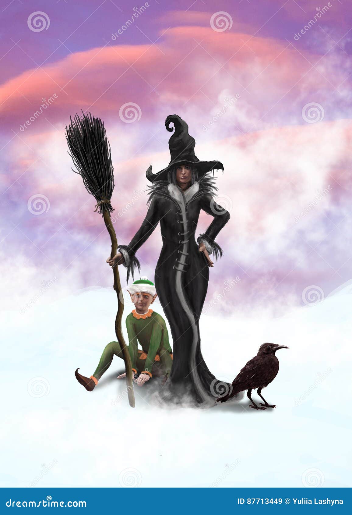 Witch Elf Raven Stock Illustrations – 3 Witch Elf Raven Stock ...