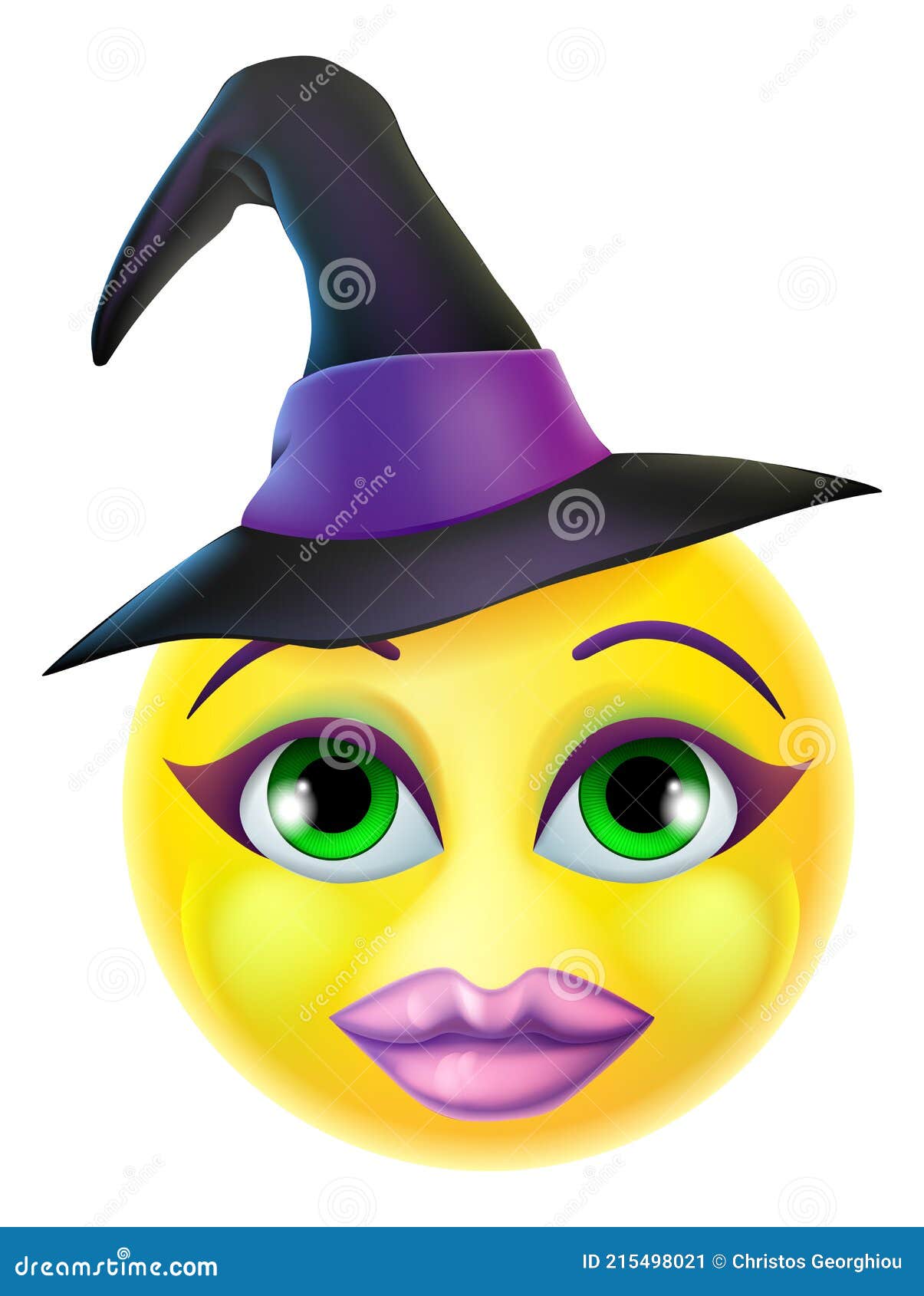 Witch Emoticon Face Emoji Cartoon Icon Vector Illustration ...