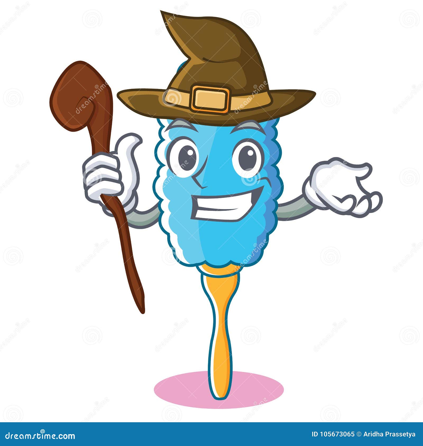 Witch Feather Duster Character Cartoon Stock Vector - Illustration of ...