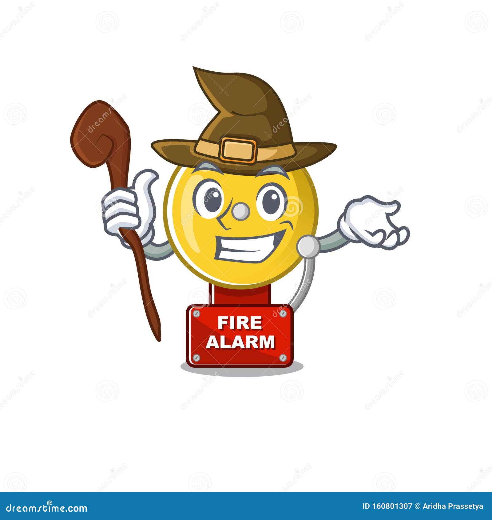 Witch Fire Alarm with the Character Shape Stock Vector - Illustration ...