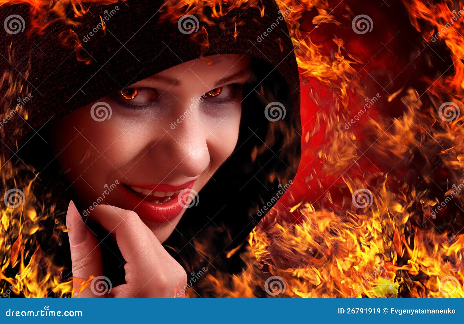 Witch on fire, Halloween stock image. Image of anger - 26791919