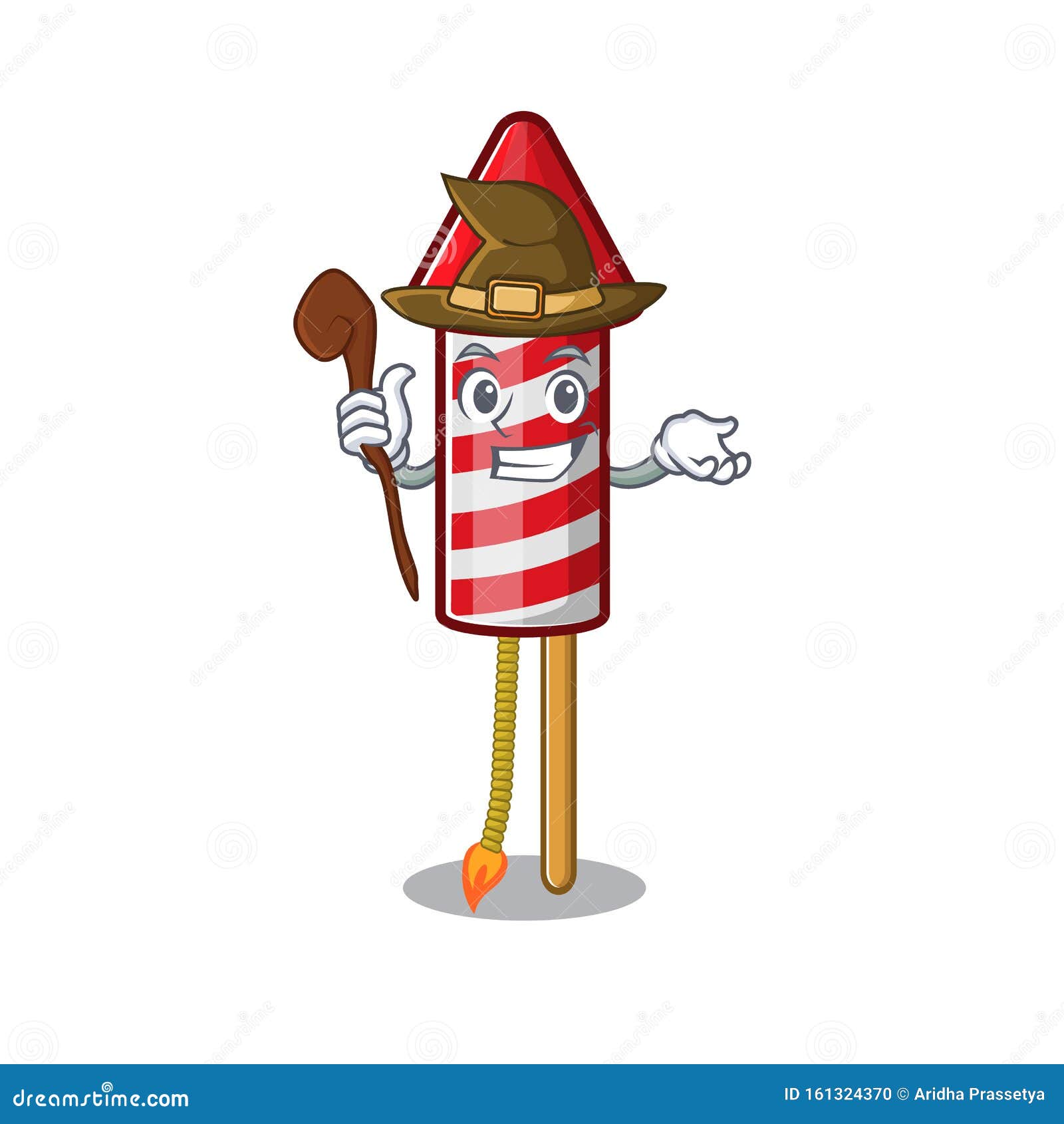 Witch Fireworks Rocket Mascot in Cartoon Shape Stock Vector ...