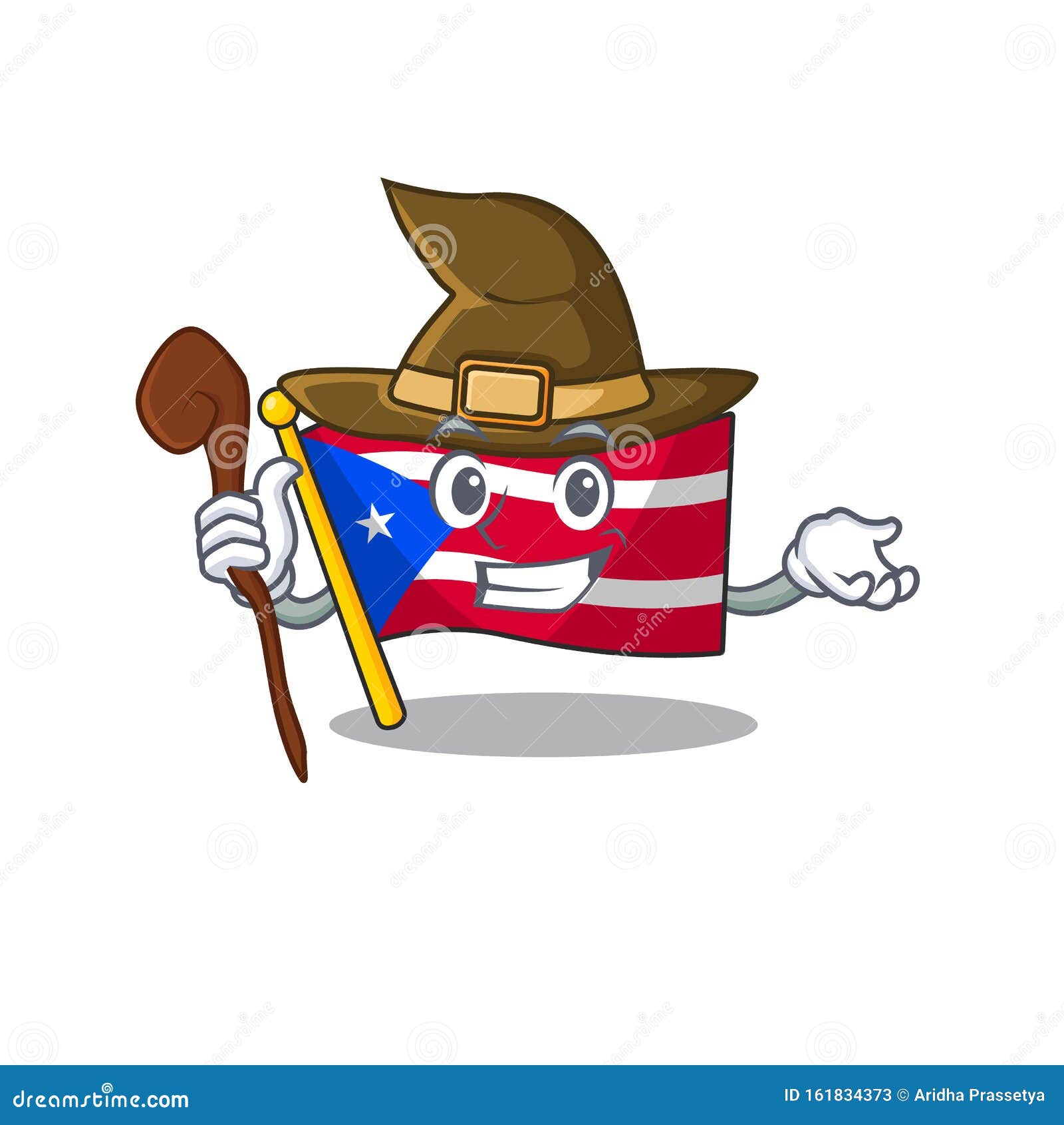 Witch Flag Puerto Rico on a Cartoon Stock Vector - Illustration of ...