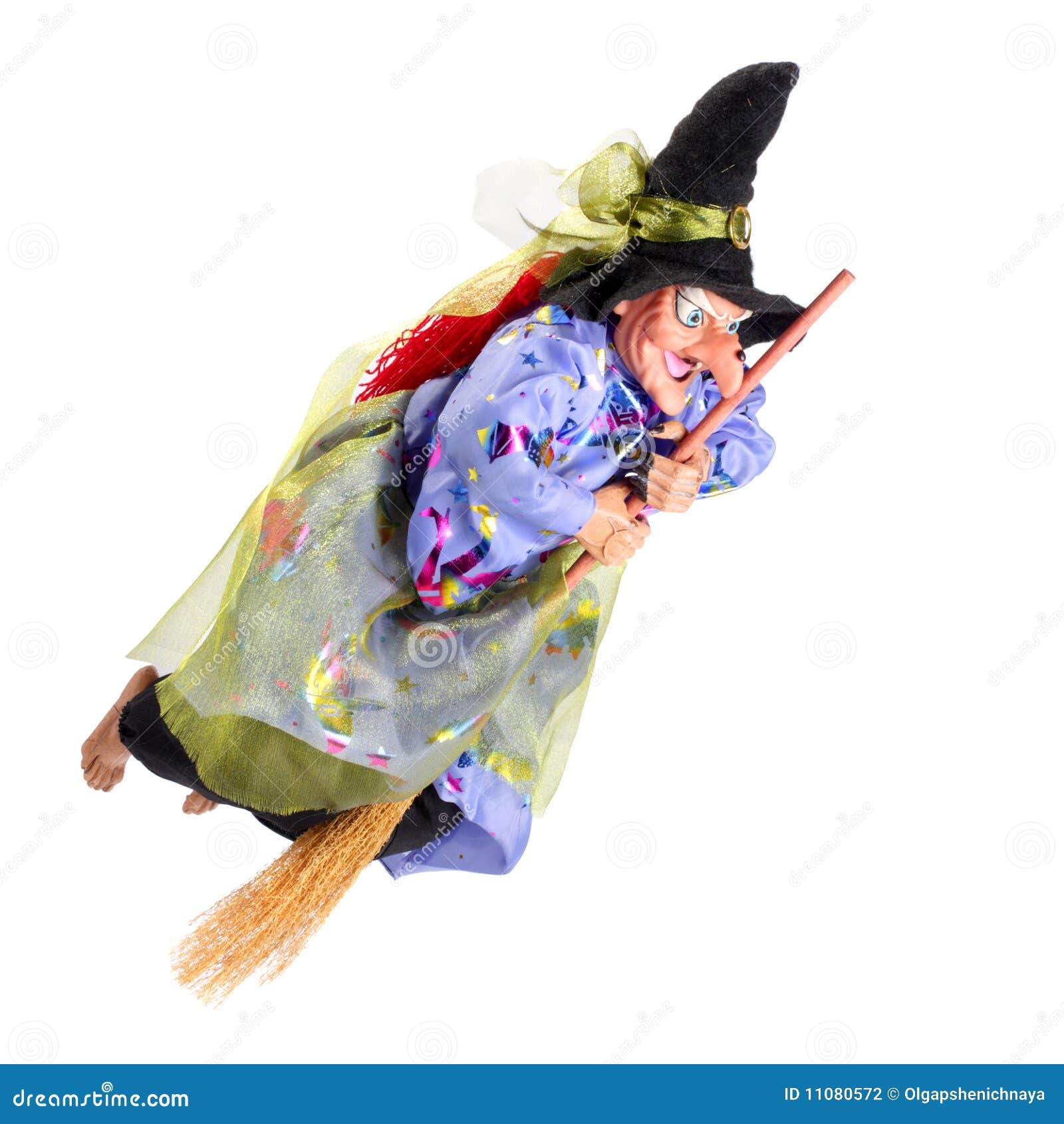 Witch flying on the broom stock photo. Image of evil - 11080572