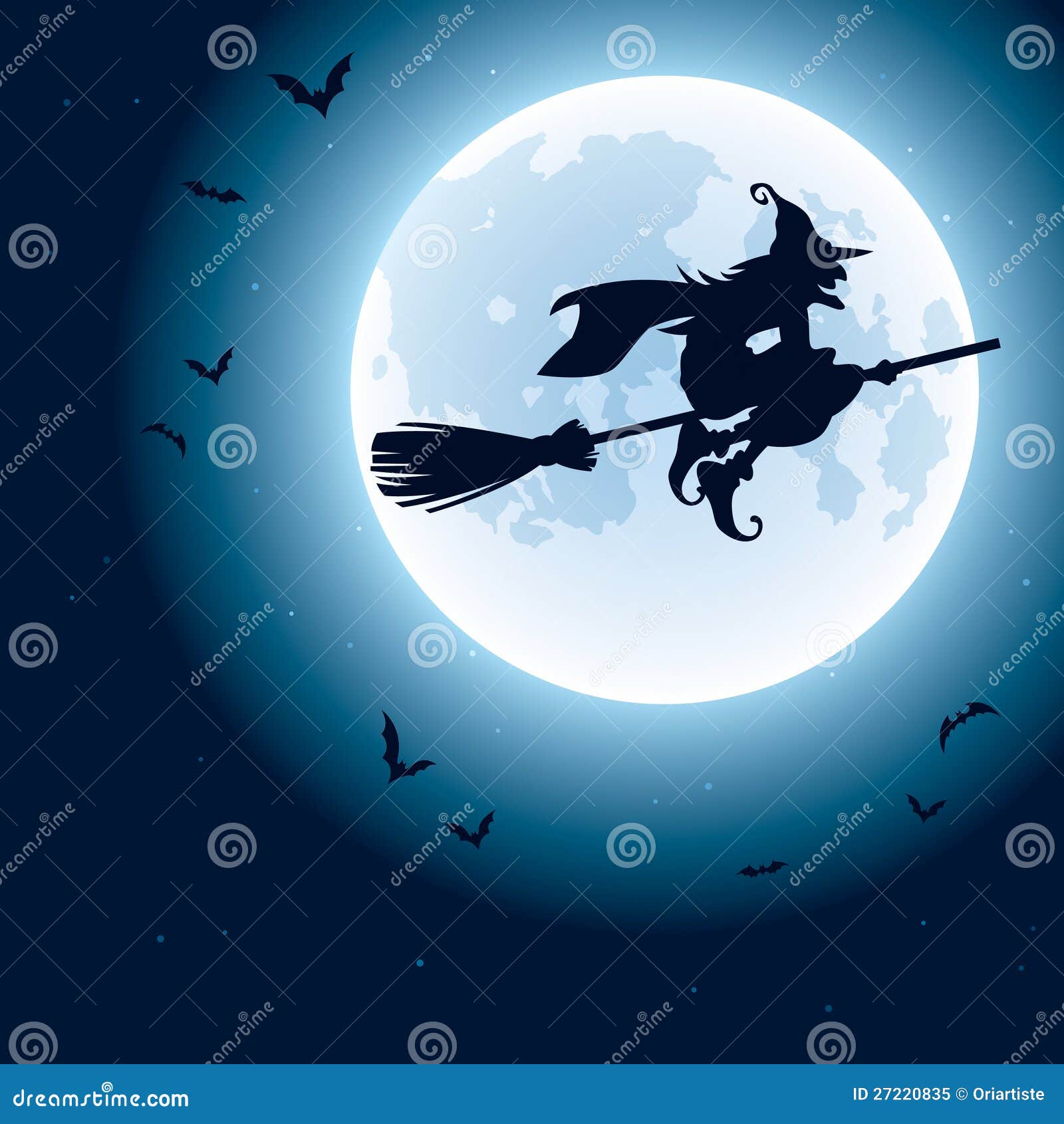 Witch Flying Over The Moon Royalty Free Stock Photo - Image: 27220835
