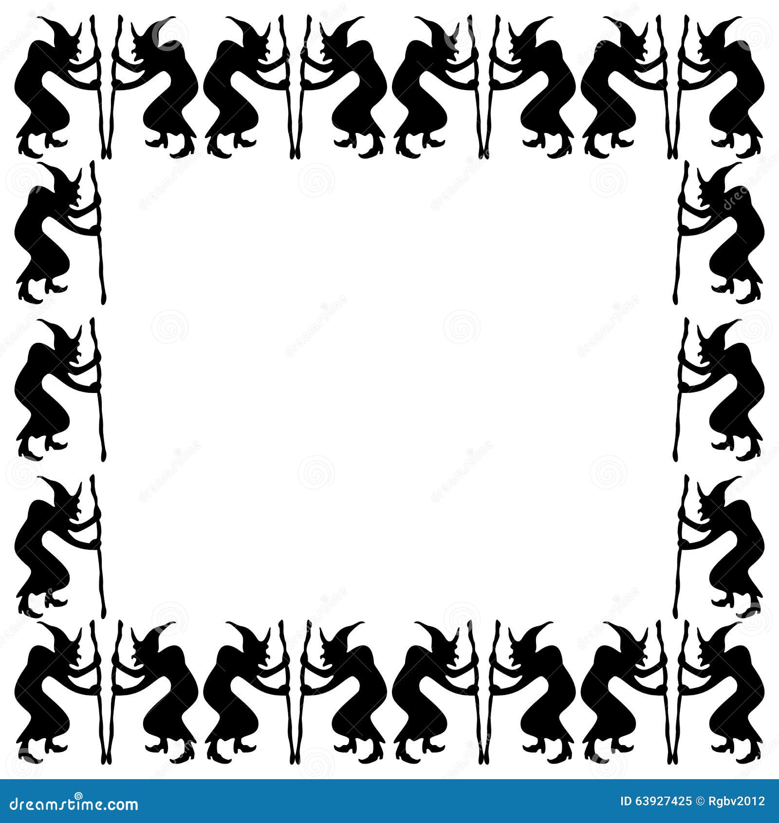 Witch frame stock vector. Illustration of fairy, background - 63927425